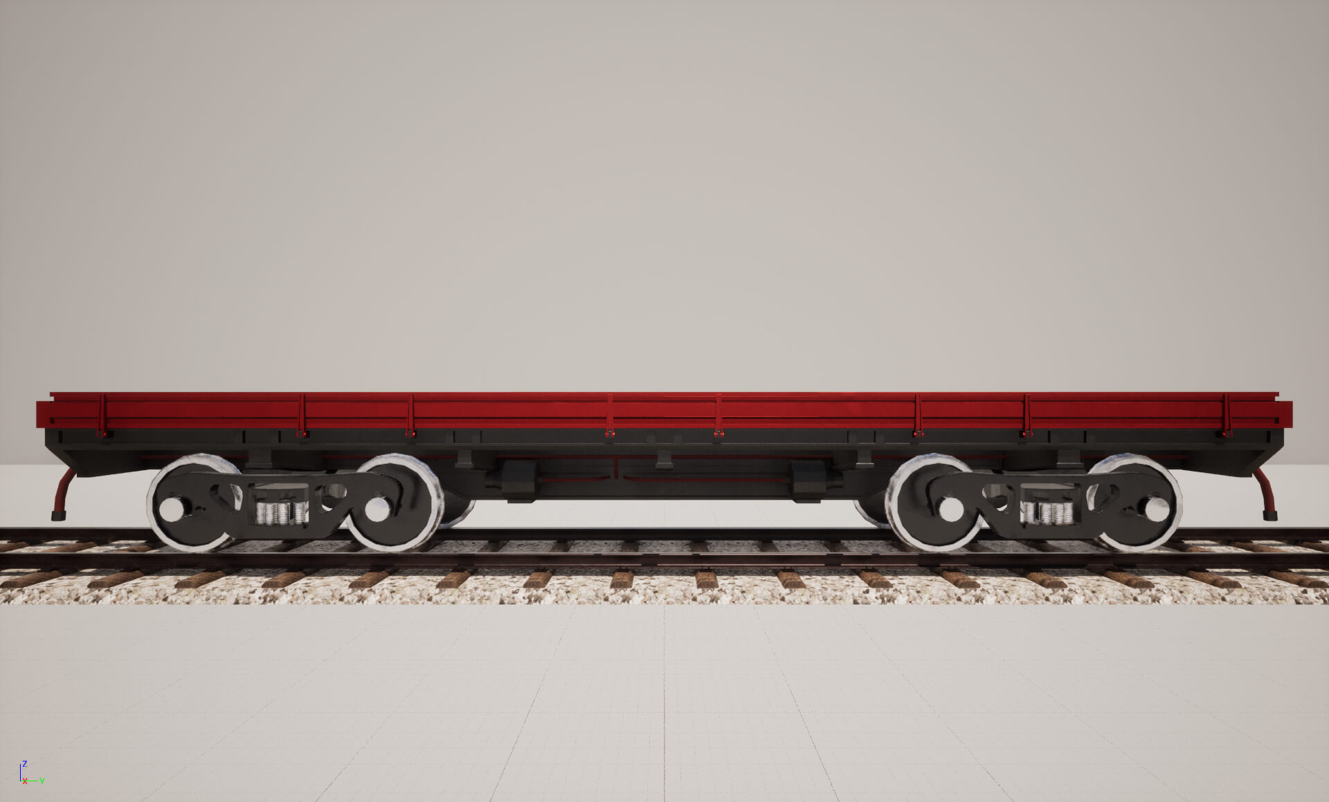 Animated game-ready Flatcar 3D Model by zhako