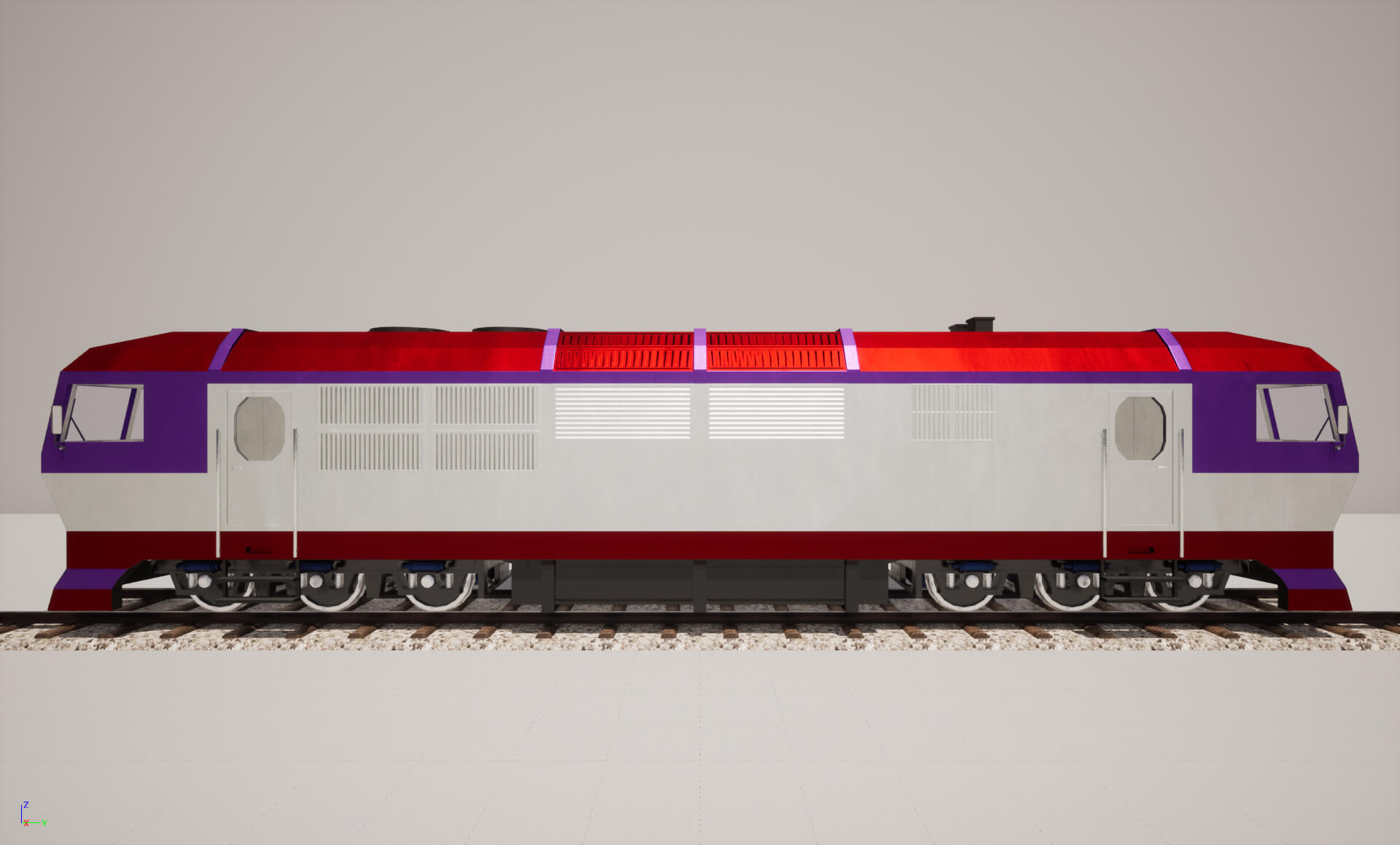 Animated game-ready Locomotive 3D Model by zhako