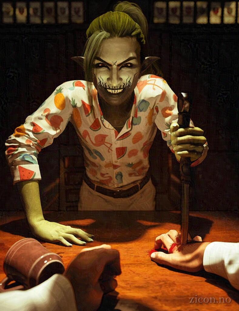 Shinbo in Heretic Makeup 3D Render, Digital Art by zicon