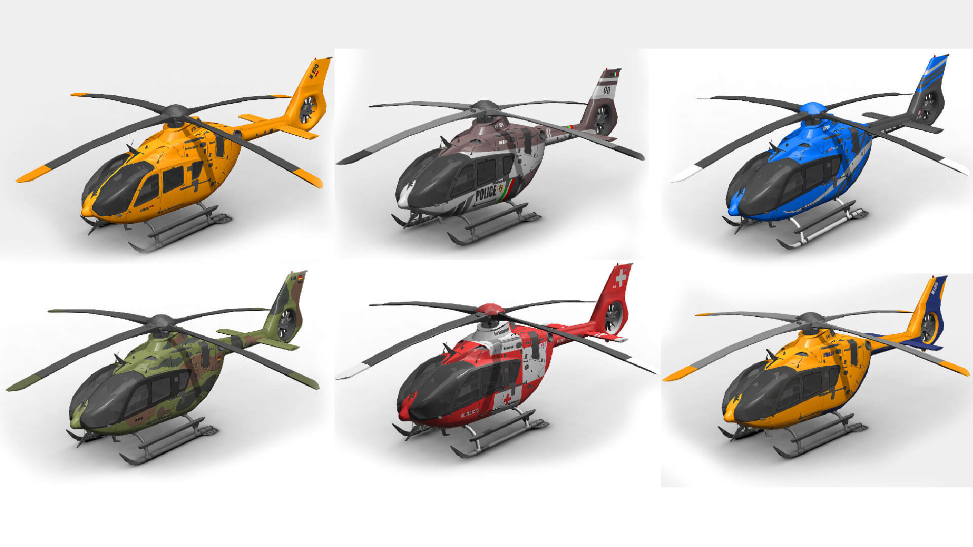 6 Helicopters Pack - 3D Model by ziea vernal