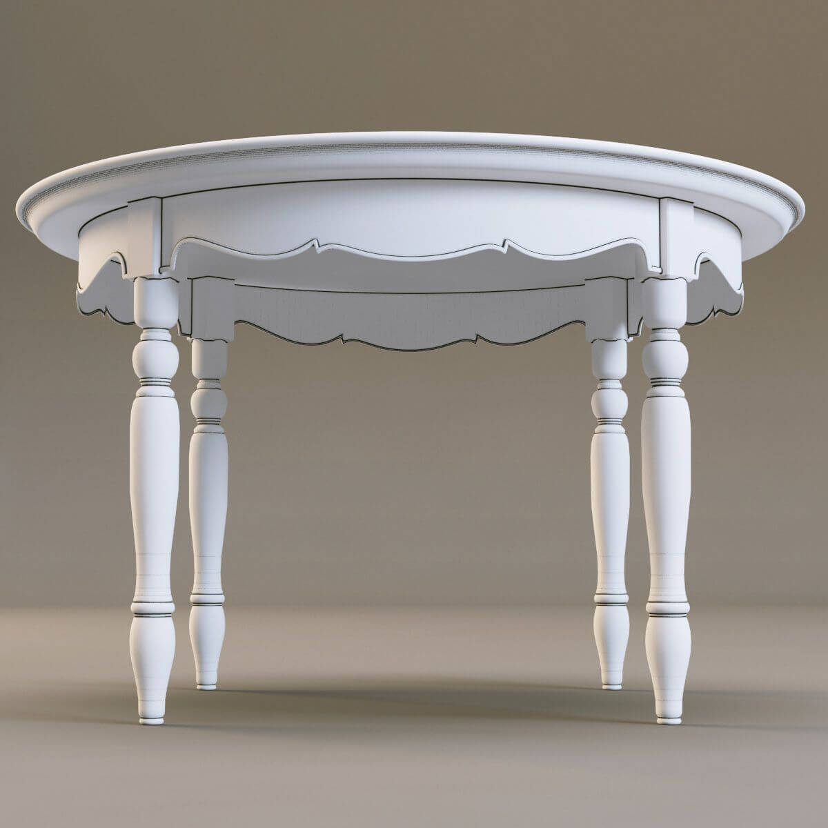 Country Corner Table - 3D Model by zifir3d