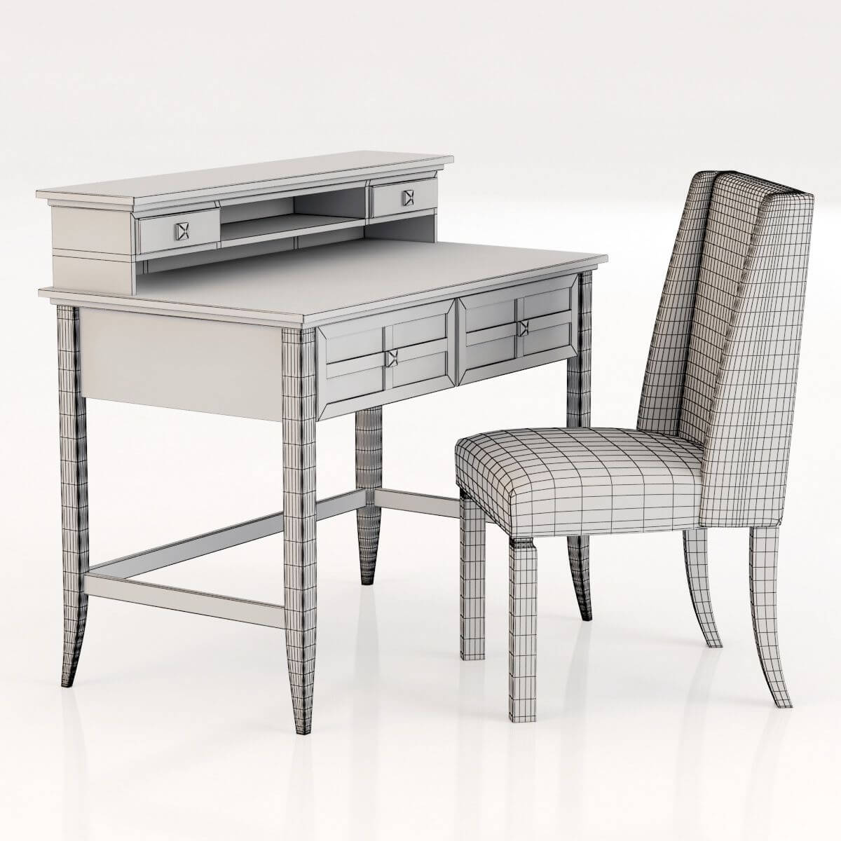 Desk and Chair - 3D Model by zifir3d