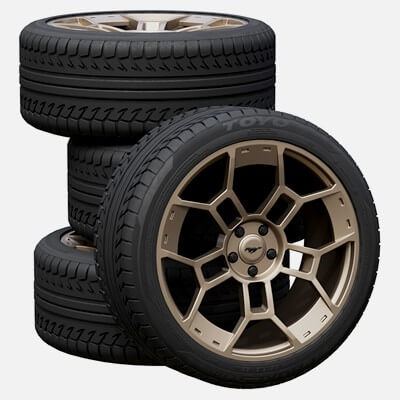 Ford Mustang GTD Wheels - 3D Model by zifir3d
