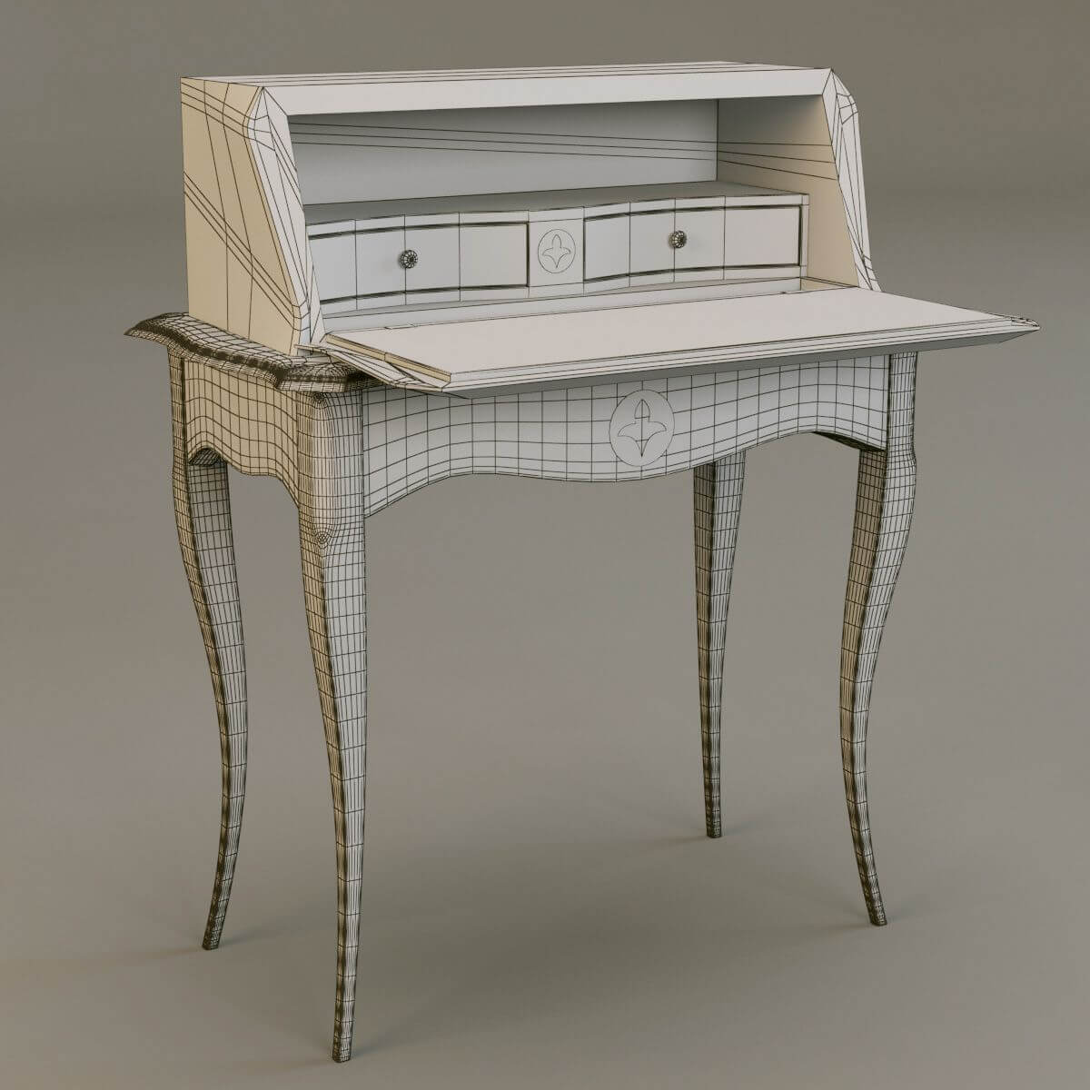 Grange Pompadour Writing Desk - 3D Model by zifir3d