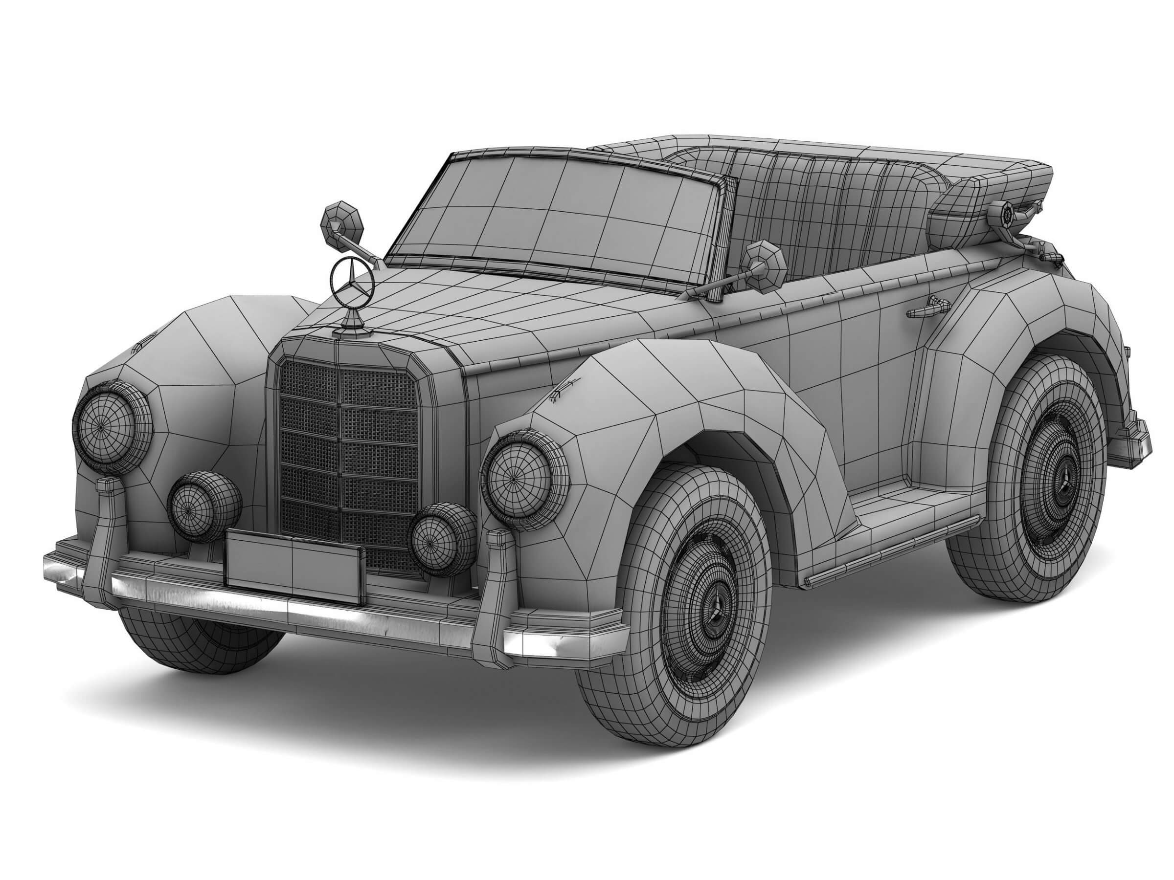 Mercedes-Benz 300S Mini Car 3D Model by zifir3d
