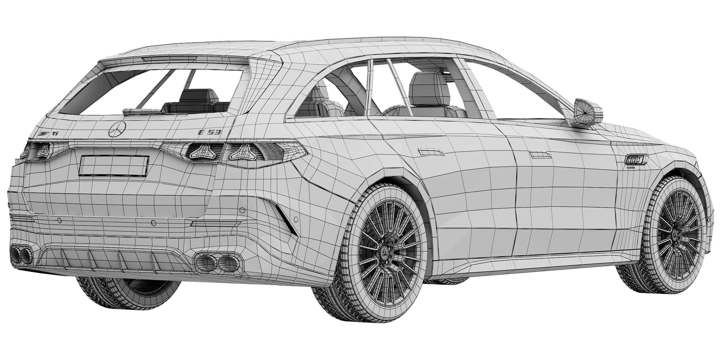 Mercedes-Benz E53 AMG Hybrid Estate 2024 3D Model by zifir3d