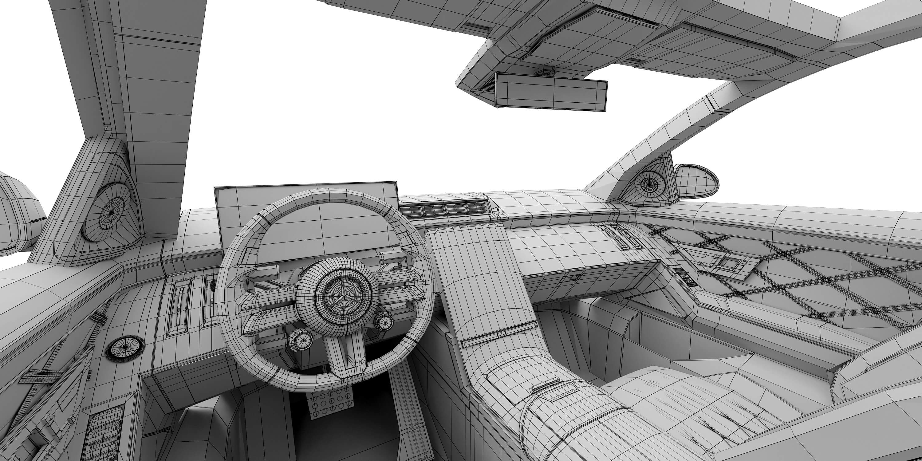 Mercedes-Benz S63 AMG Interior 3D Model by zifir3d