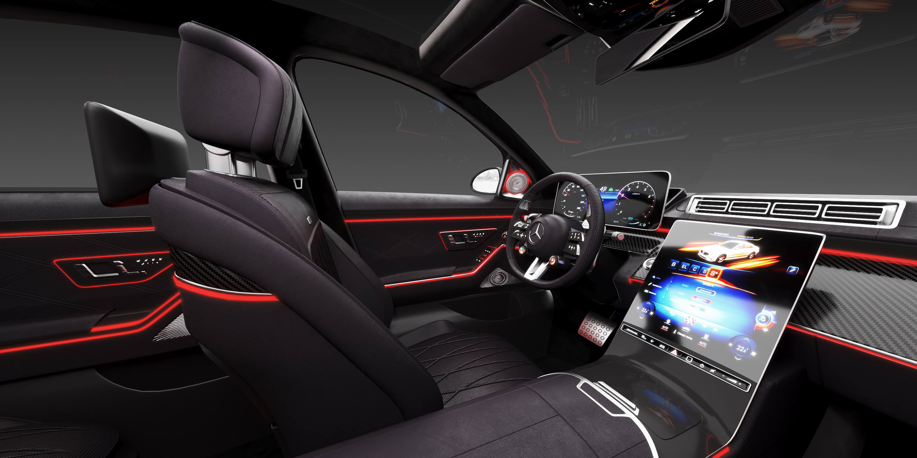Mercedes-Benz S63 AMG Interior 3D Model by zifir3d