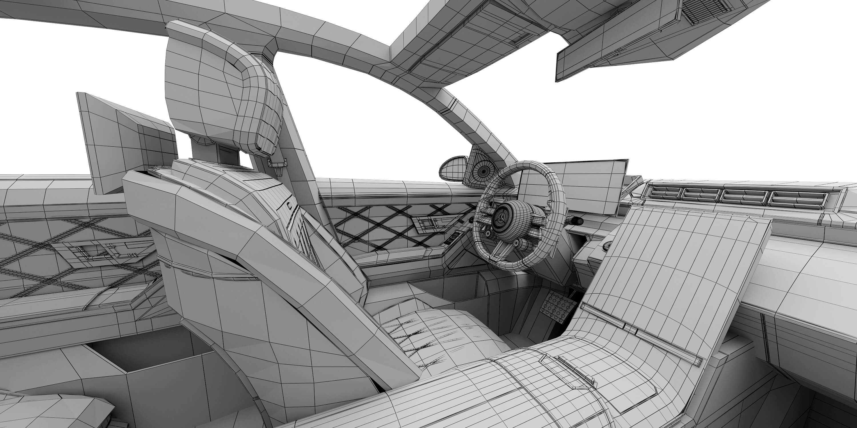 Mercedes-Benz S63 AMG Interior 3D Model by zifir3d