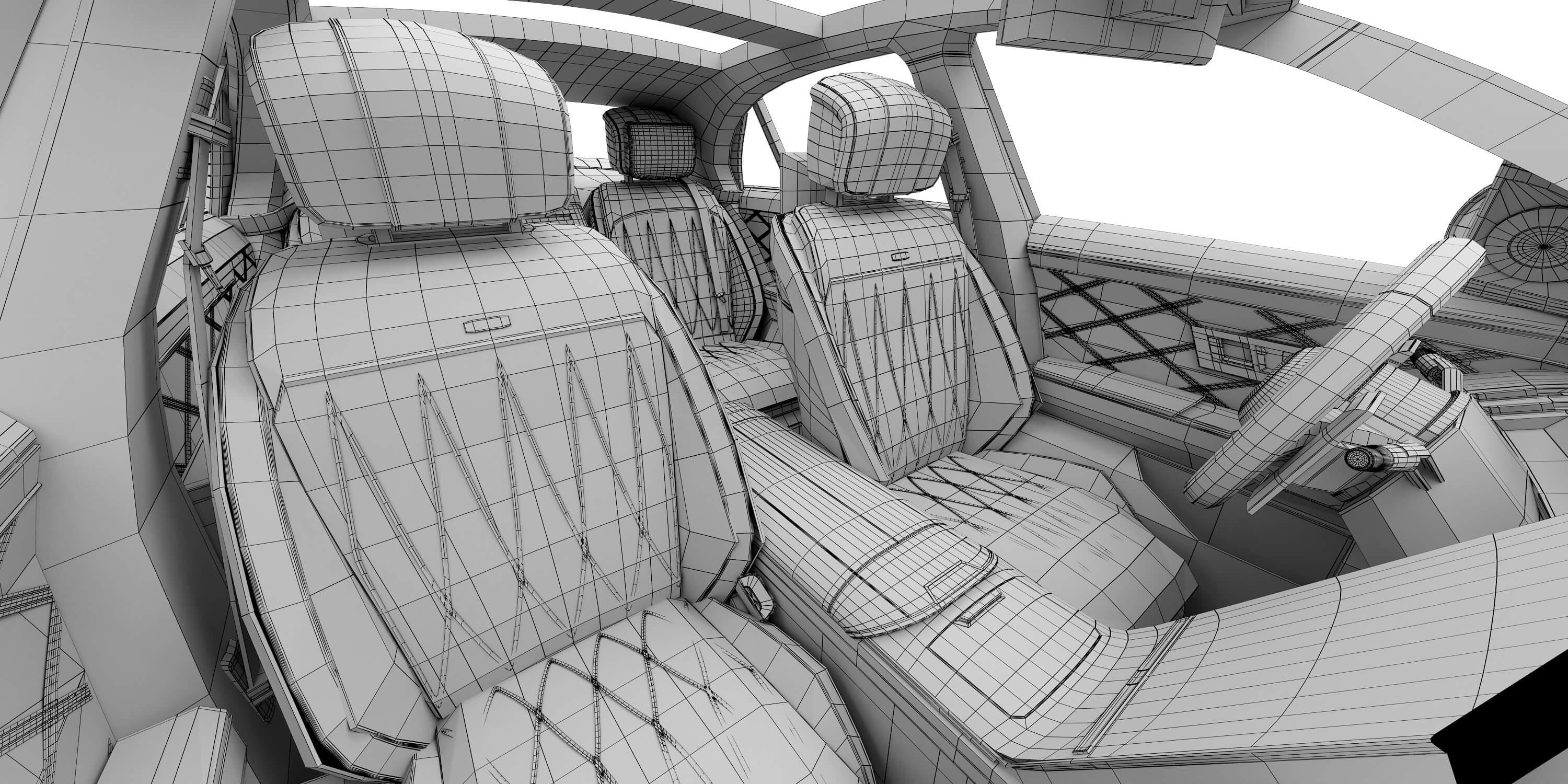 Mercedes-Benz S63 AMG Interior 3D Model by zifir3d