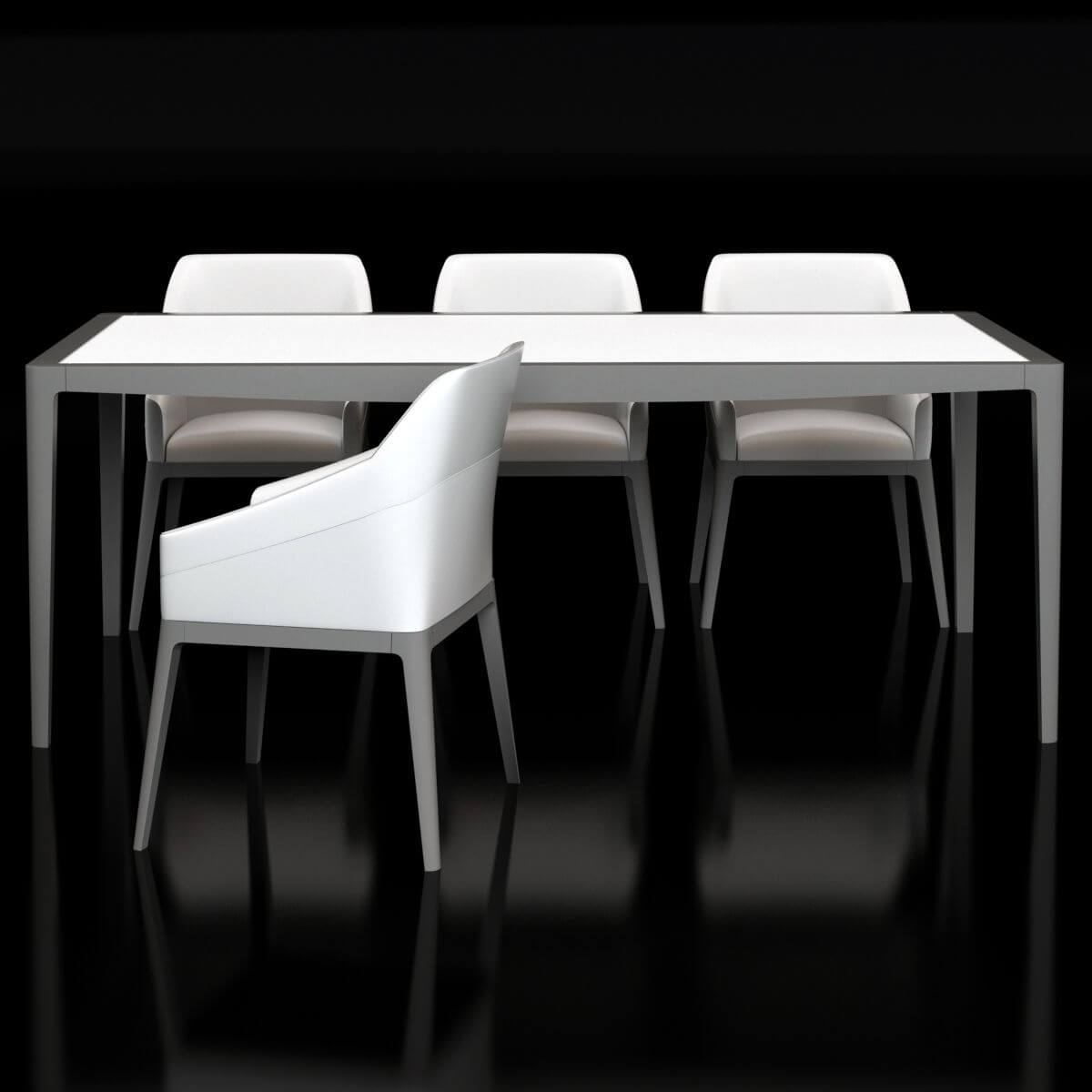 Natuzzi Saturno & Minerva Table and Chairs - 3D Model by zifir3d