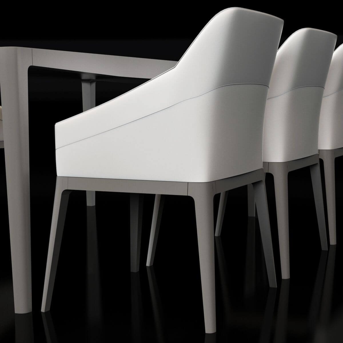 Natuzzi Saturno & Minerva Table and Chairs - 3D Model by zifir3d
