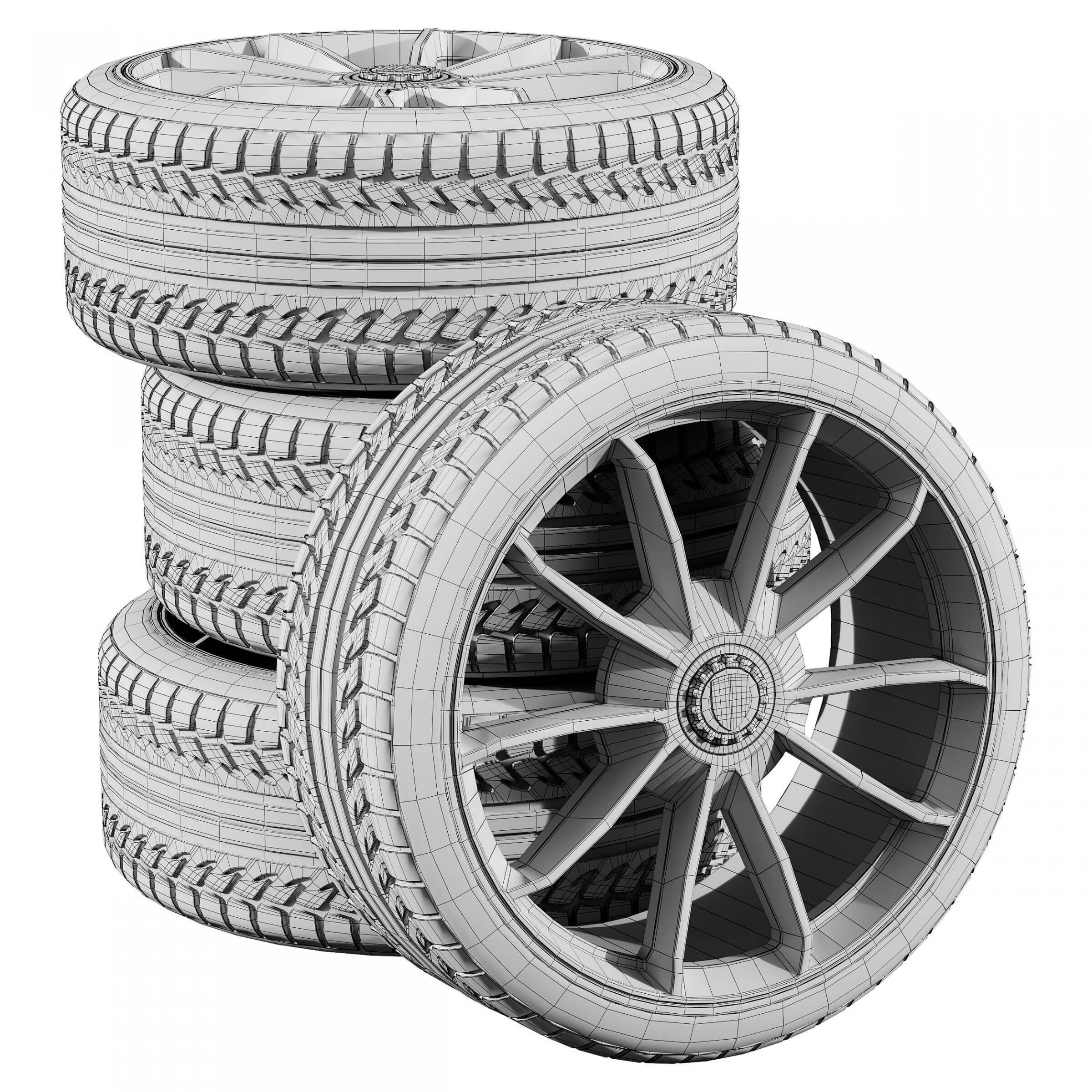 Porsche Tire 2 - 3D Model by zifir3d