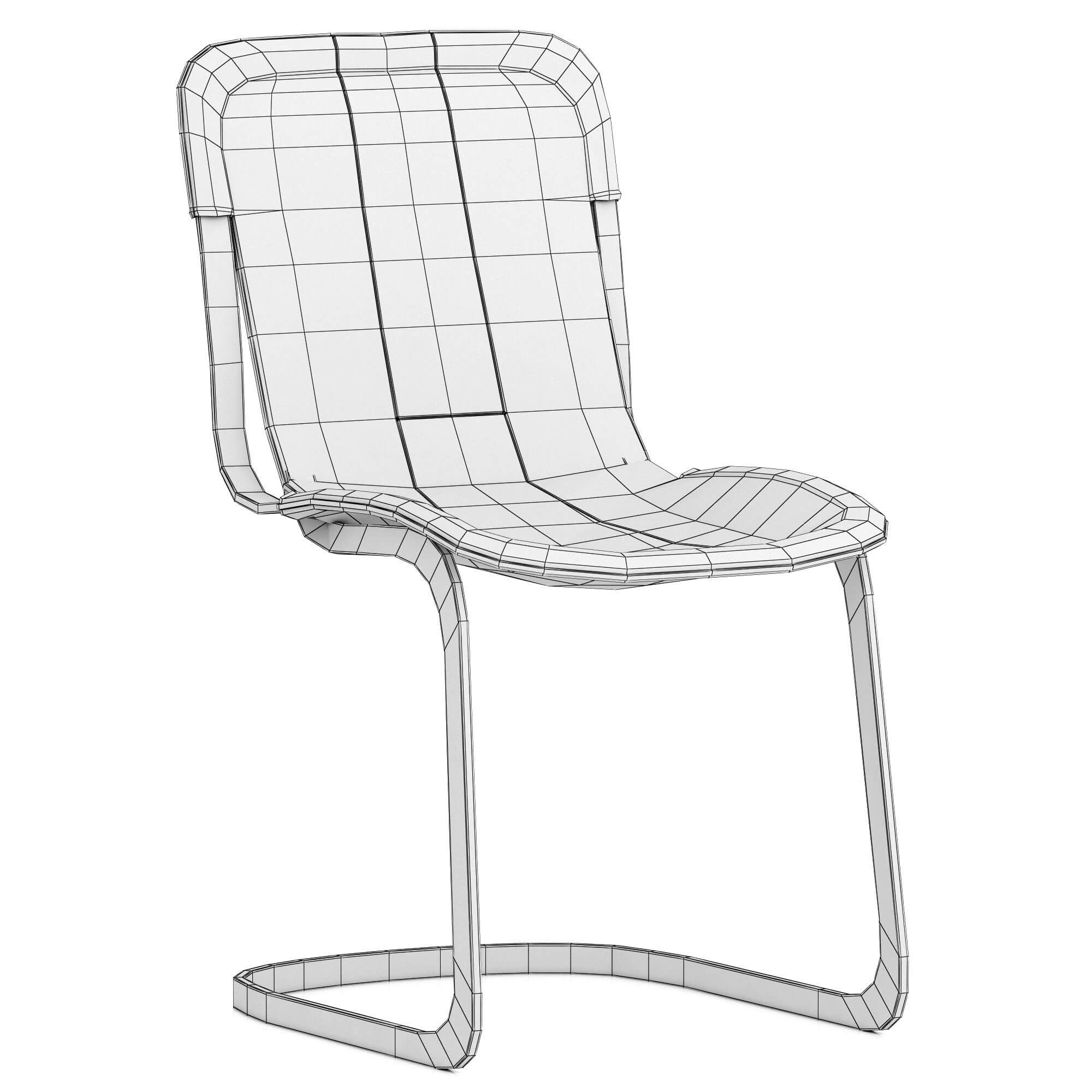 Restoration Hardware Rizzo Leather Side Chair - 3D Model by zifir3d
