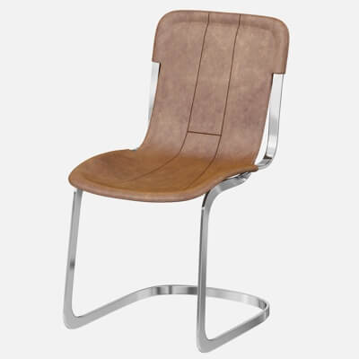 Restoration Hardware Rizzo Leather Side Chair - 3D Model by zifir3d