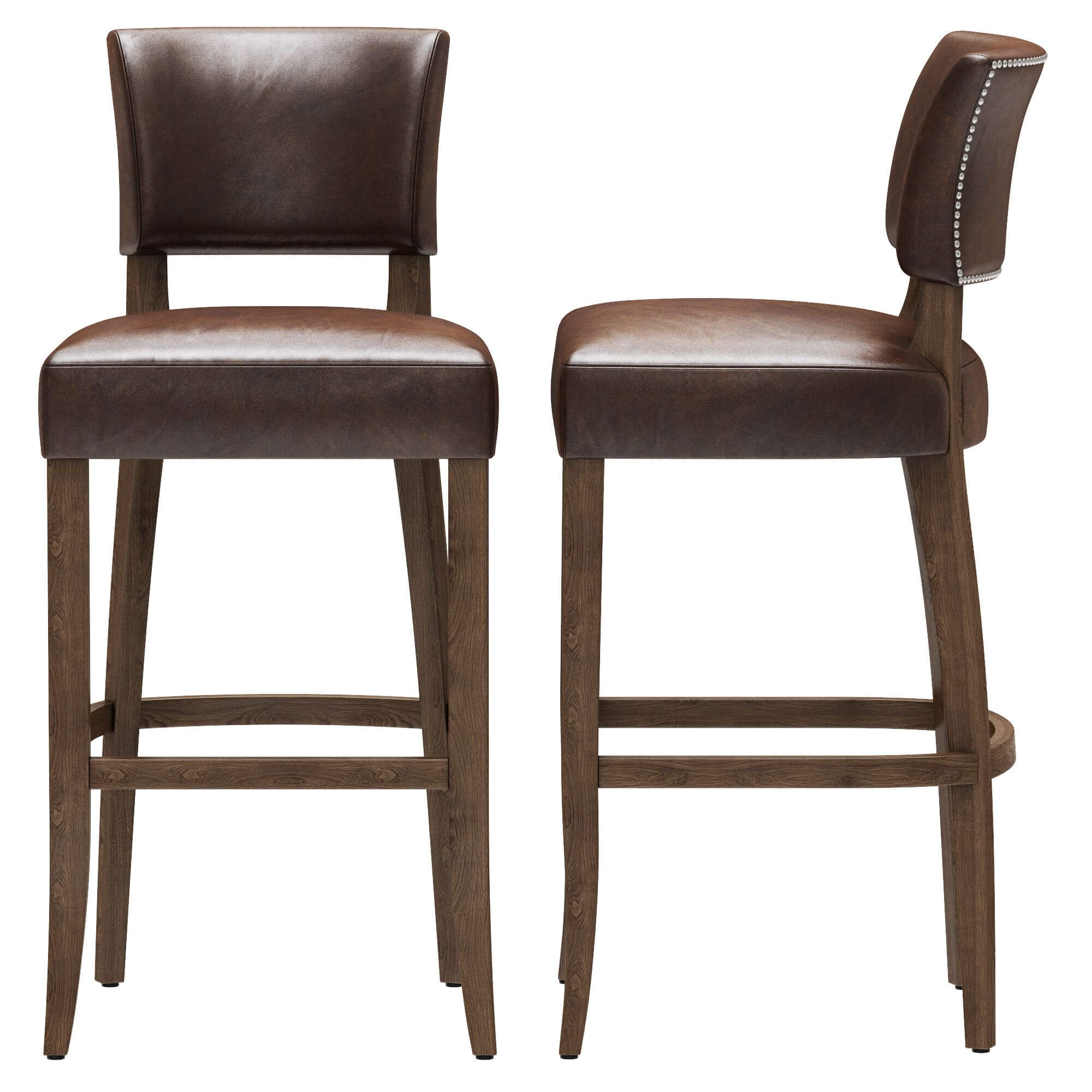 RH Adele Leather Stool - 3D Model by zifir3d