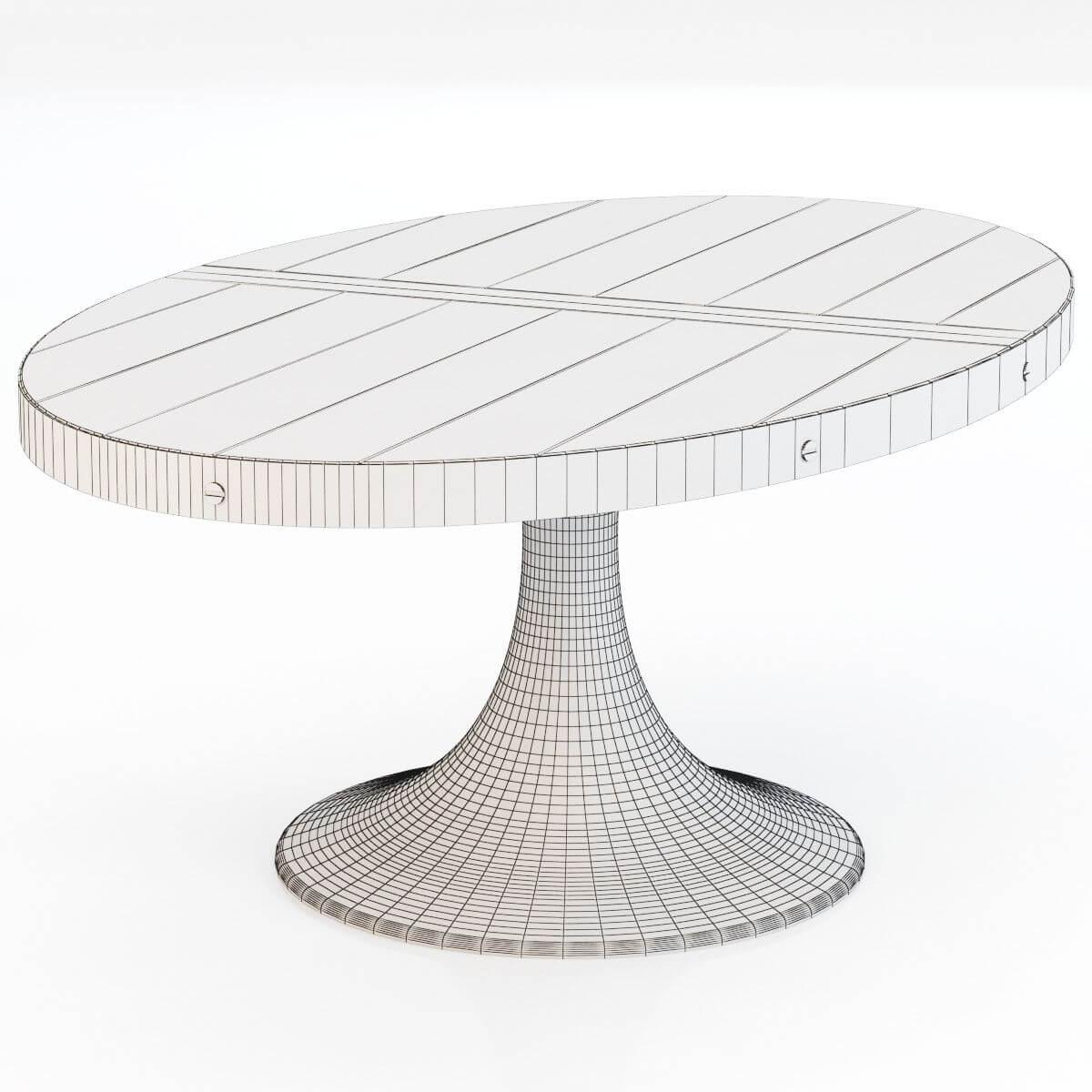 RH Aero Oval Dining Table - 3D Model by zifir3d