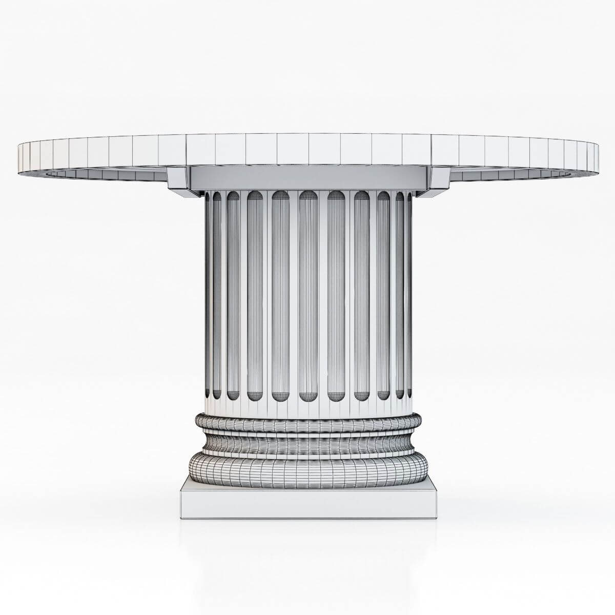 RH Architectural Column Salvaged Wood Table - 3D Model by zifir3d