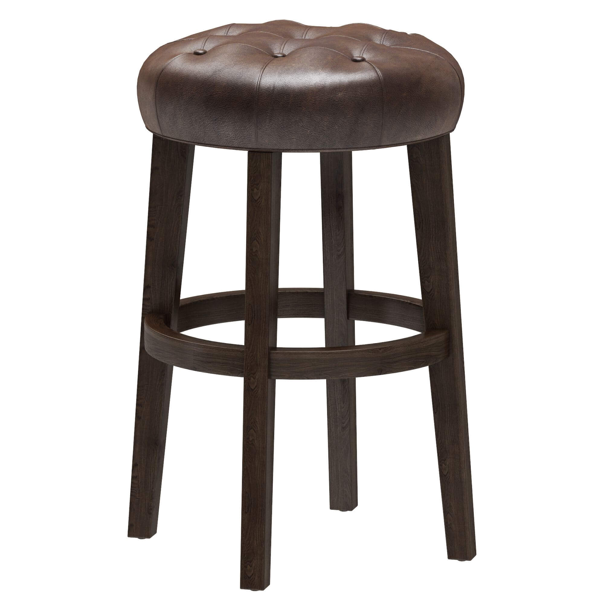 RH Bennett Backless Leather Stool - 3D Model by zifir3d