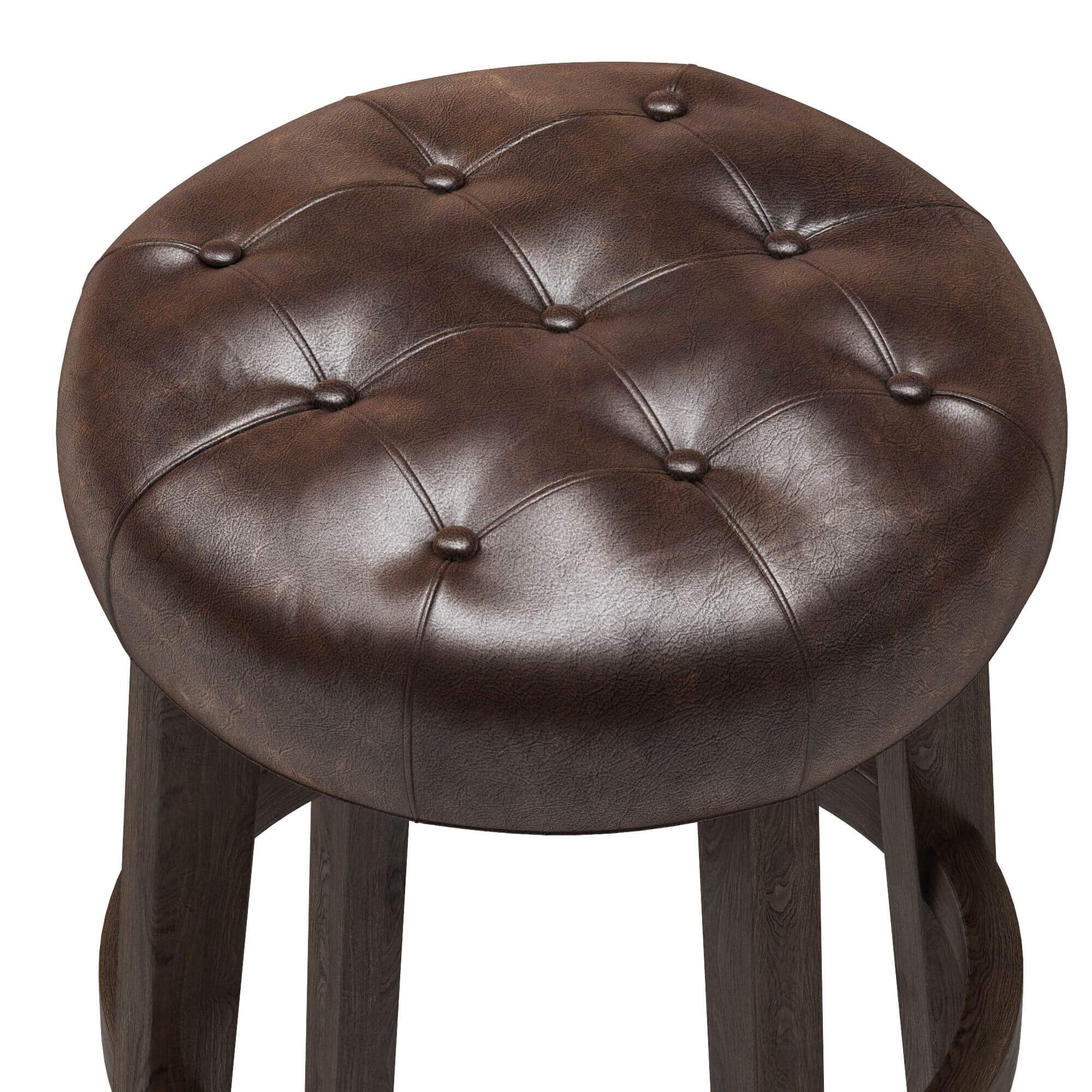 RH Bennett Backless Leather Stool - 3D Model by zifir3d