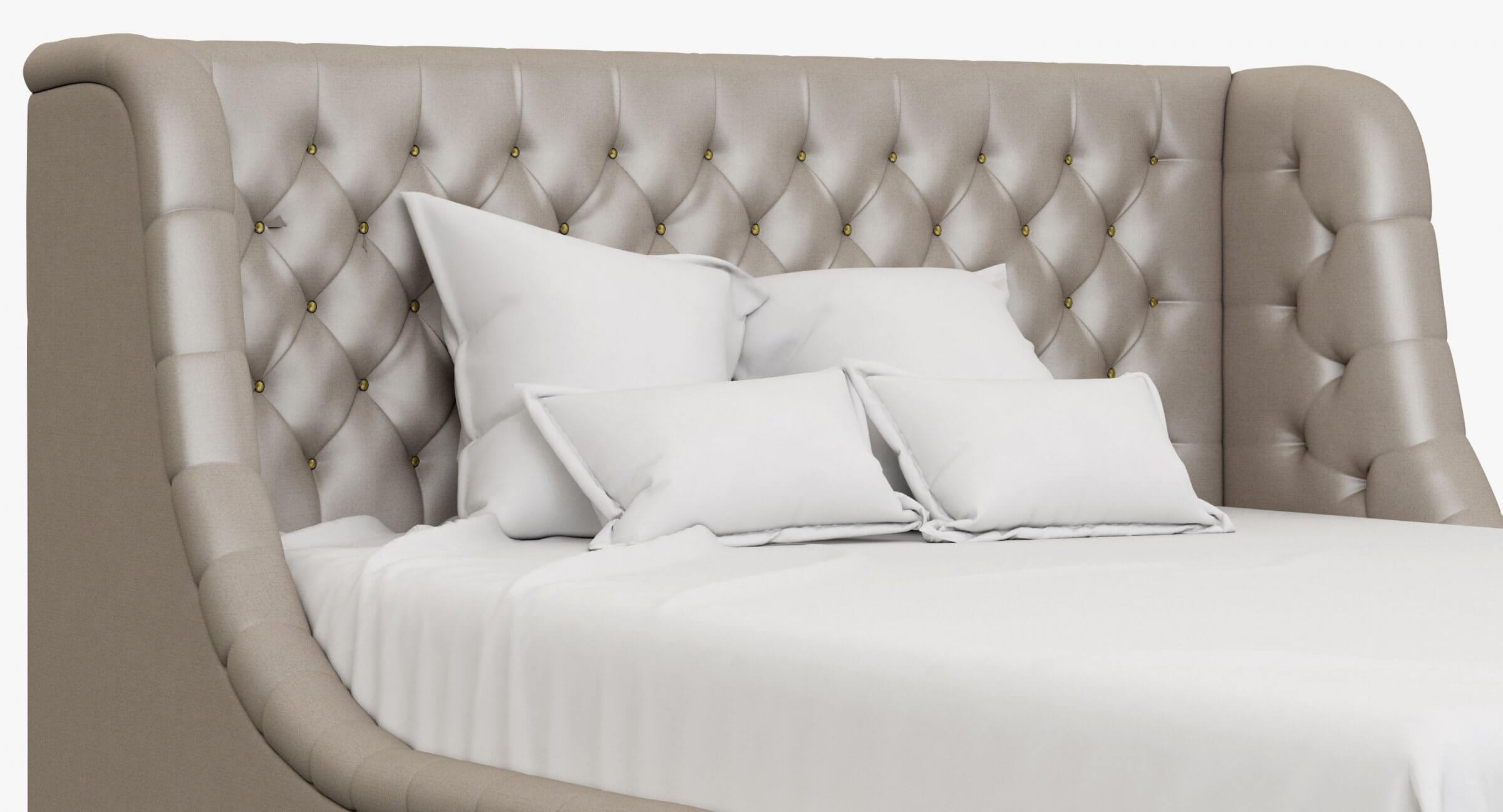 RH Devyn Tufted Upholstered Wing Bed - 3D Model by zifir3d