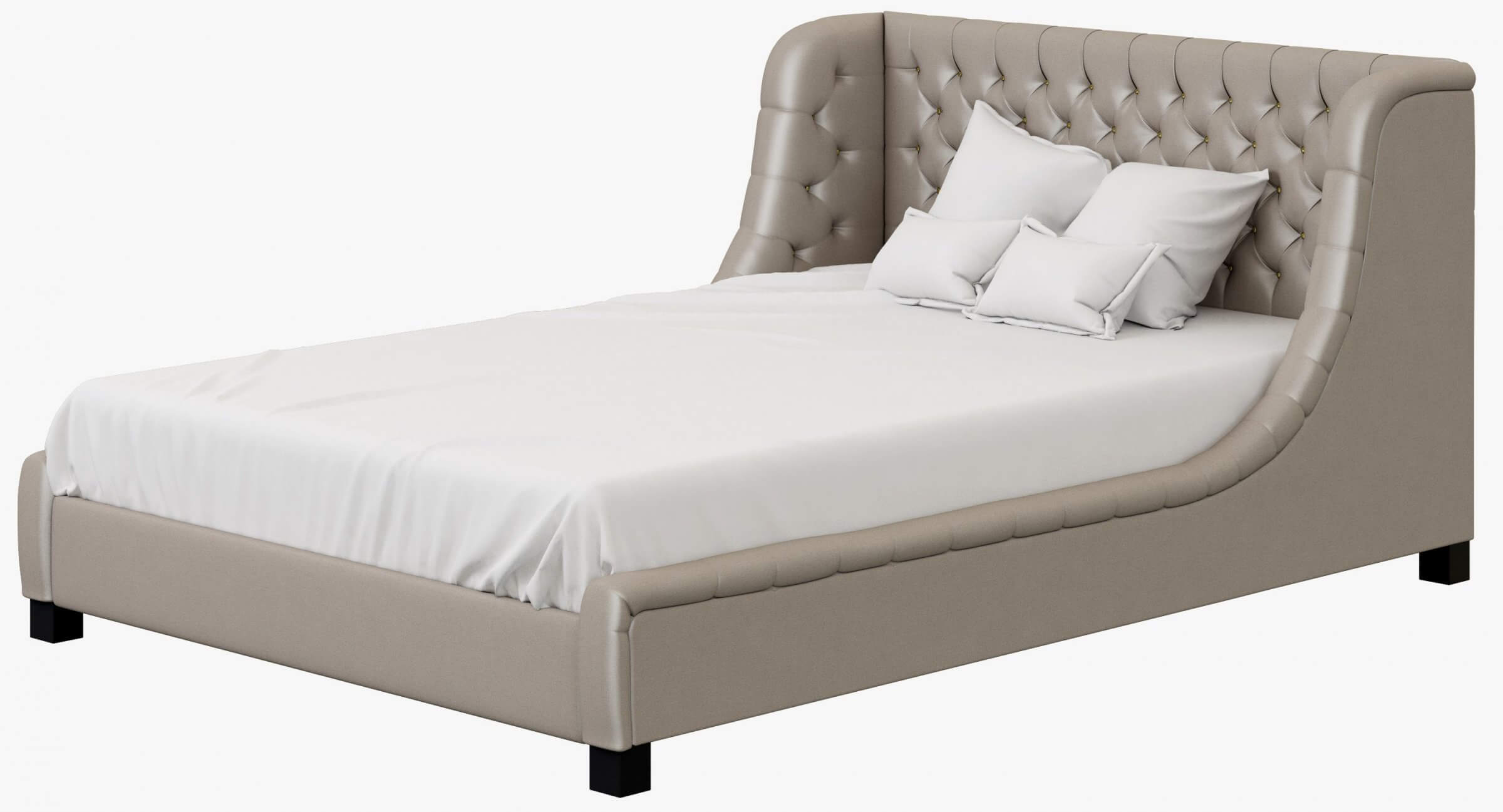 RH Devyn Tufted Upholstered Wing Bed - 3D Model by zifir3d