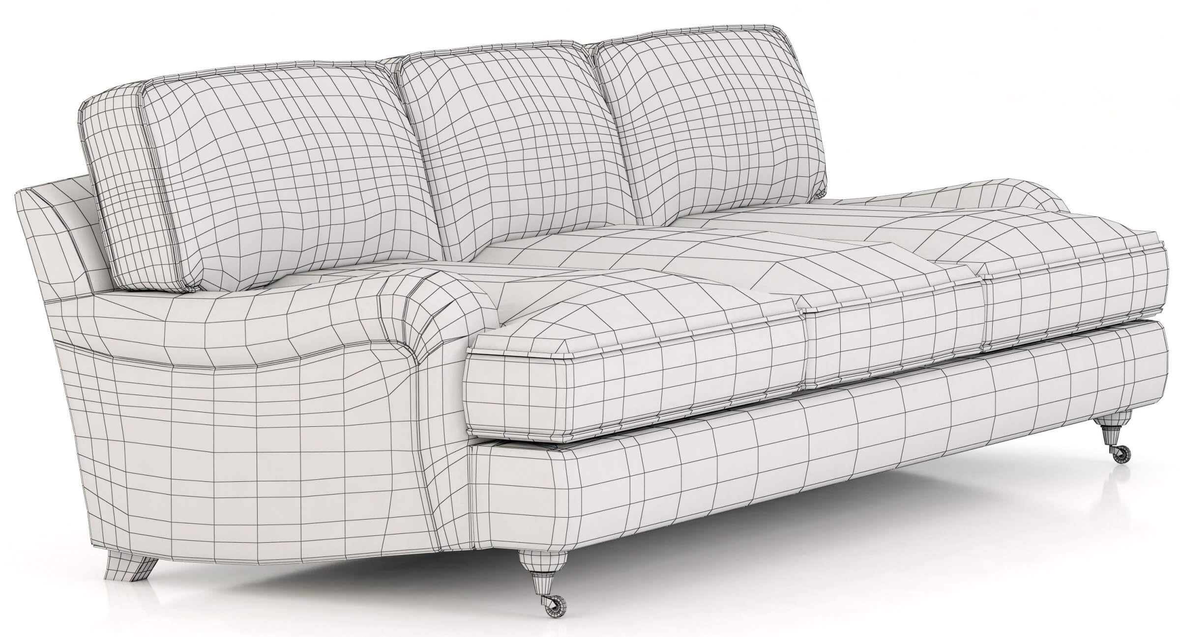 RH English Roll Arm Upholstered Sofa - 3D Model by zifir3d