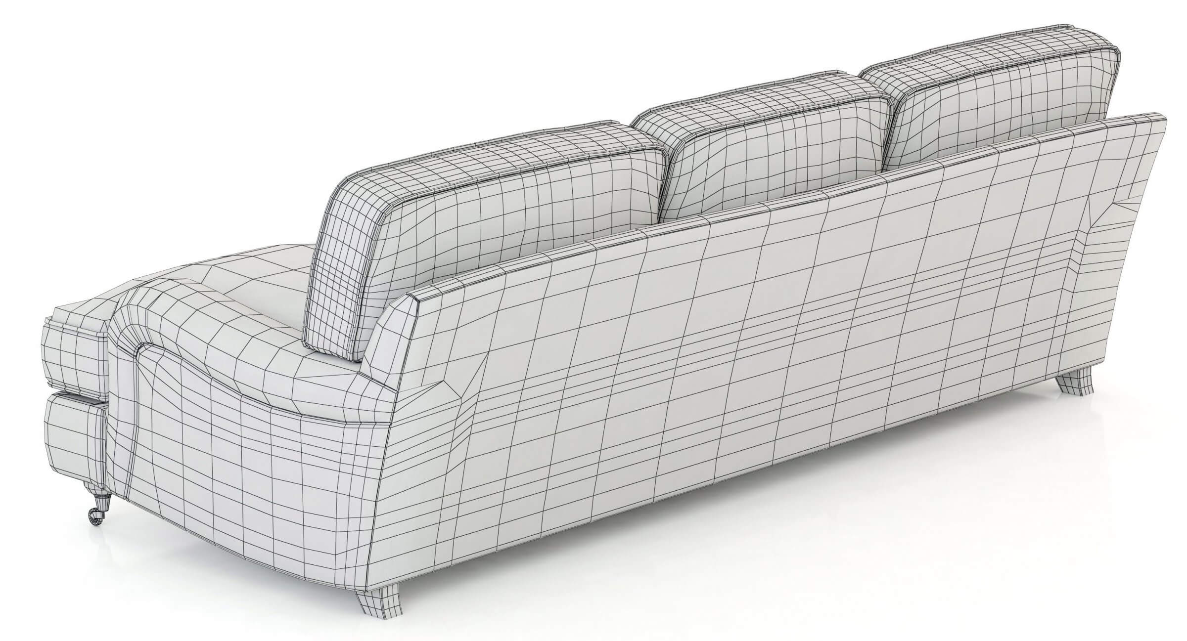 RH English Roll Arm Upholstered Sofa - 3D Model by zifir3d