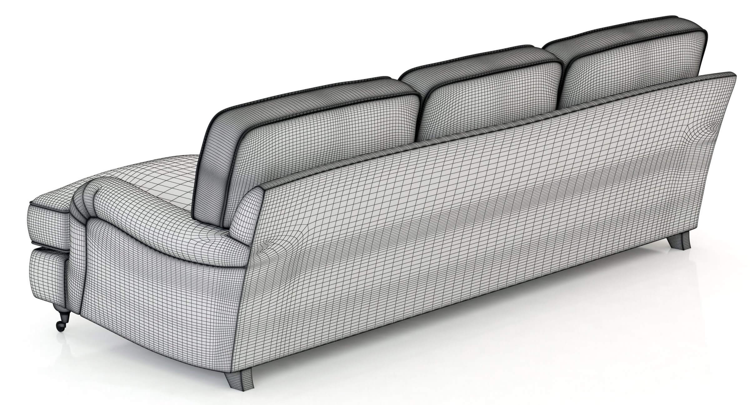 RH English Roll Arm Upholstered Sofa - 3D Model by zifir3d