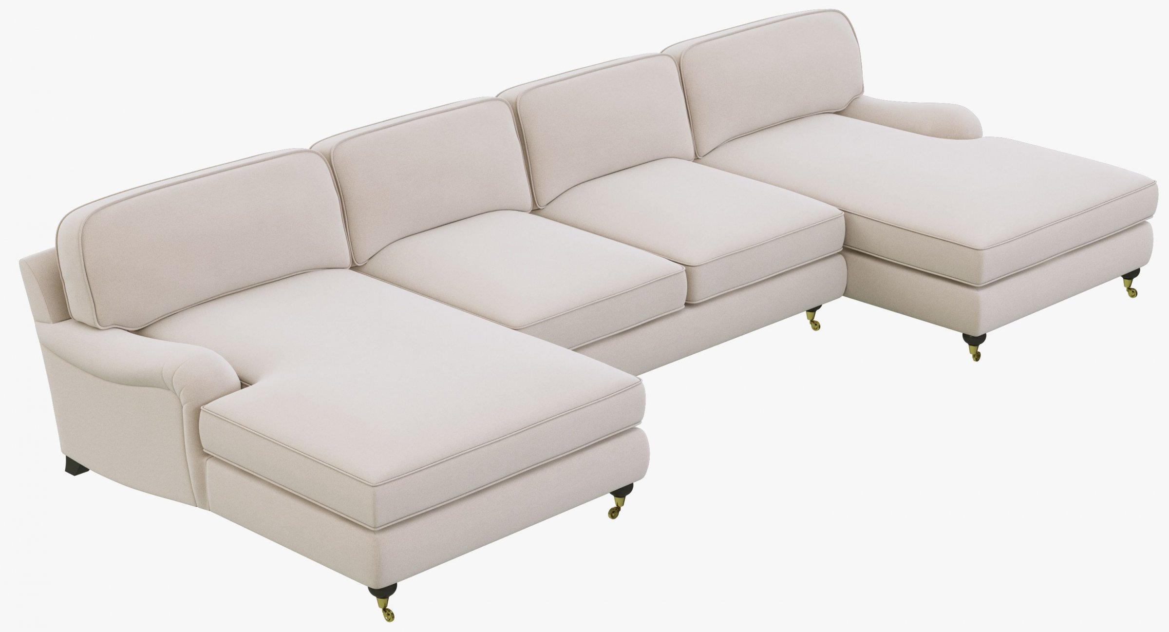RH English Roll Arm Upholstered U-Chaise Sectional 3D Model by zifir3d