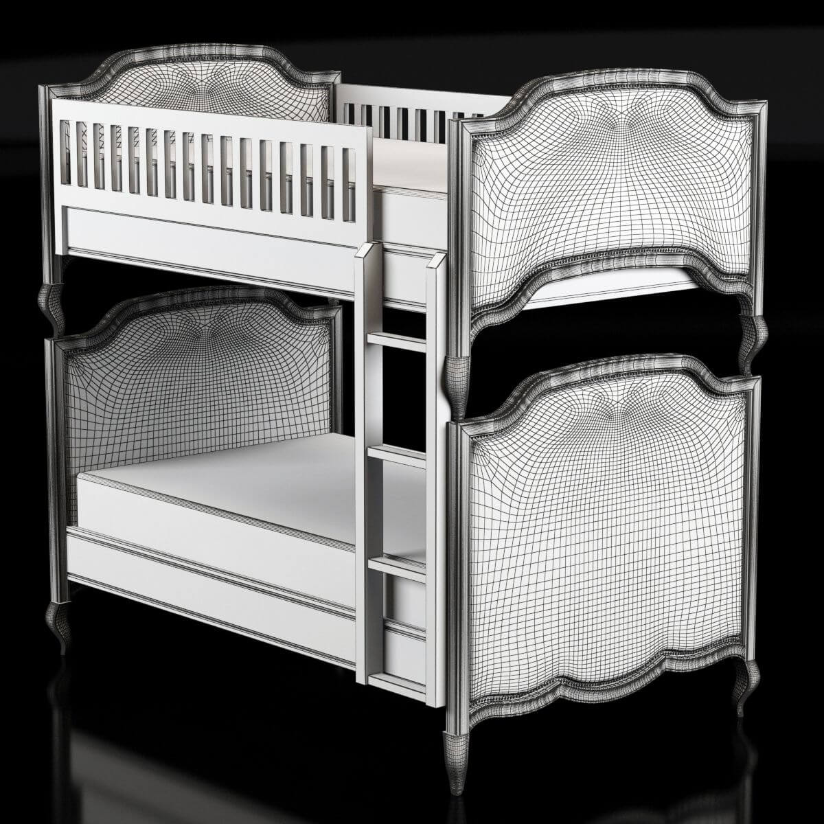 RH Marceline Twin-Over-Twin Bunk Bed 3D Model by zifir3d