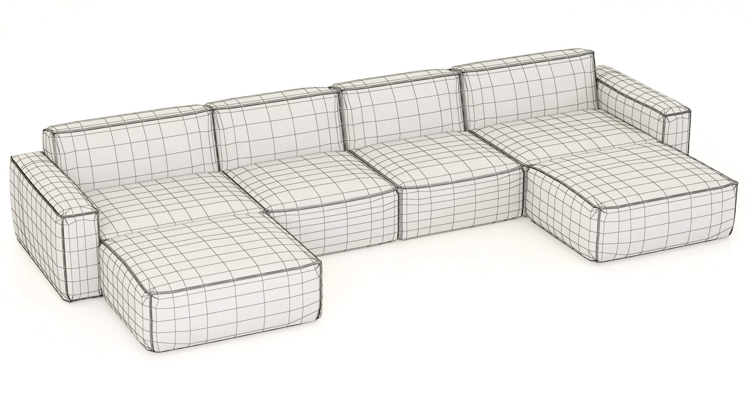 RH Modern Como Modular Customizable Sectional - 3D Model by zifir3d