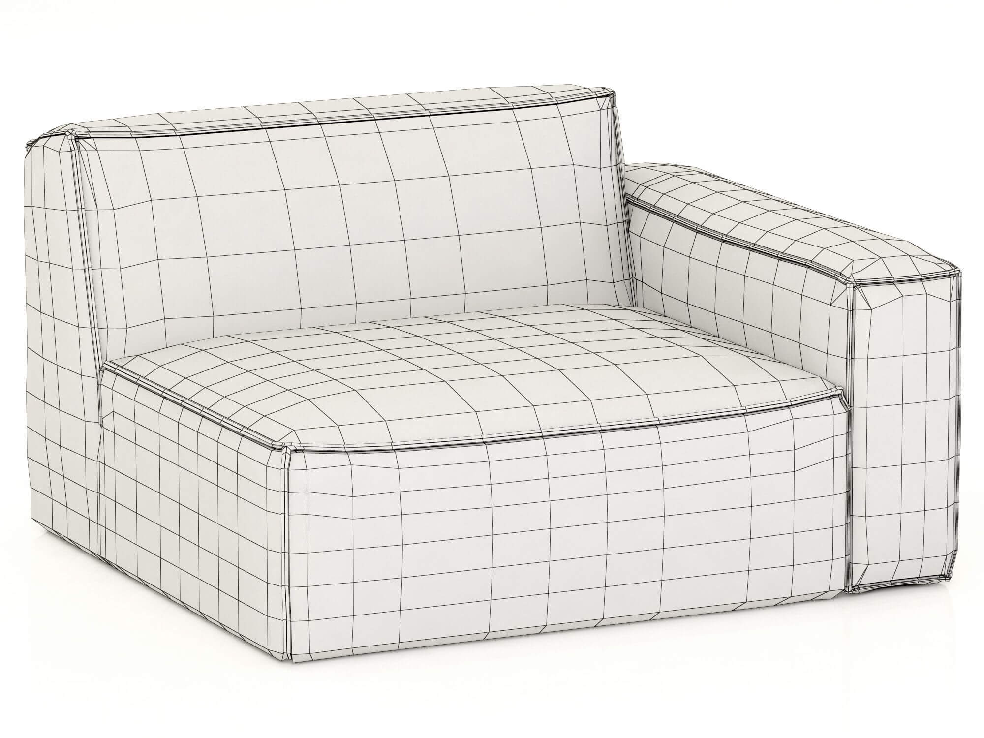 RH Modern Como Modular Right-Arm Chair 3D Model by zifir3d