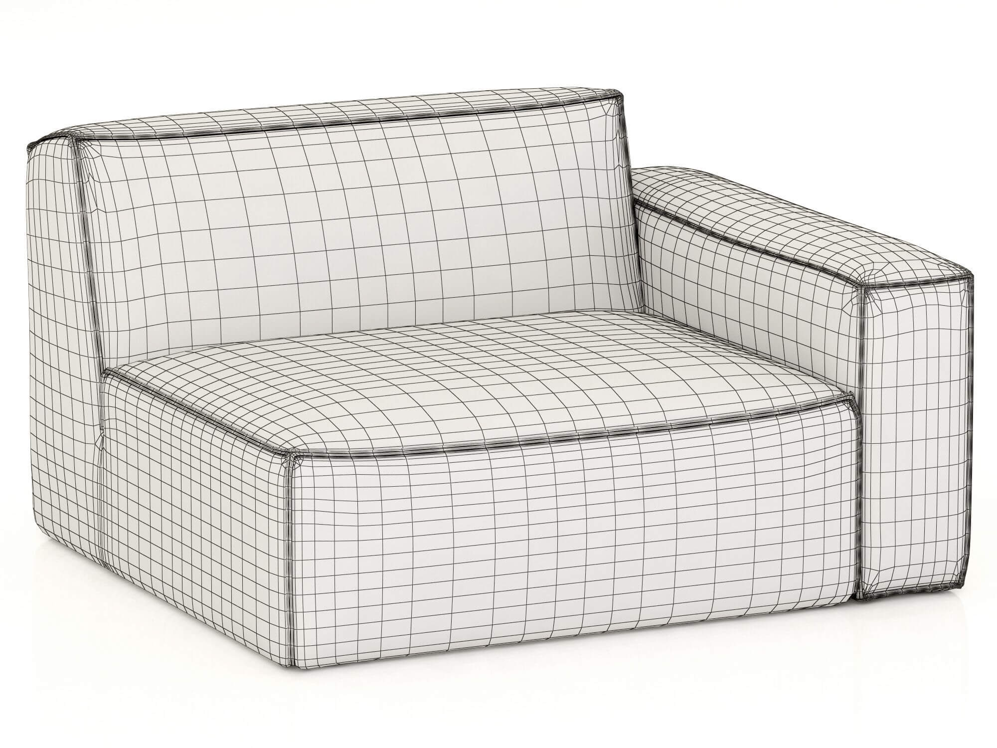 RH Modern Como Modular Right-Arm Chair 3D Model by zifir3d