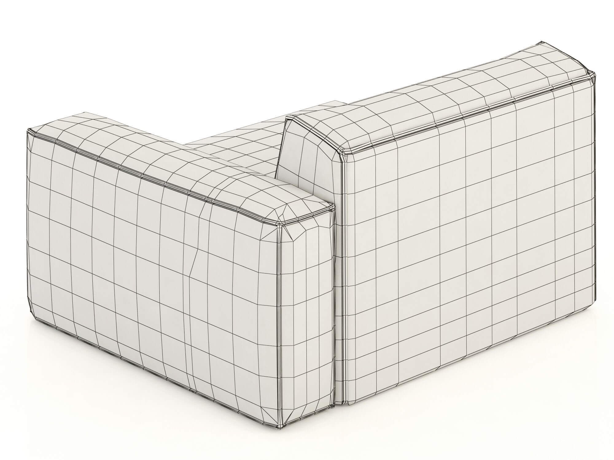 RH Modern Como Modular Right-Arm Chair 3D Model by zifir3d