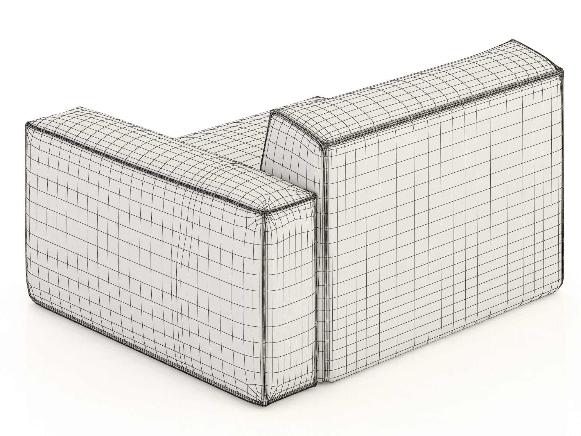 RH Modern Como Modular Right-Arm Chair 3D Model by zifir3d