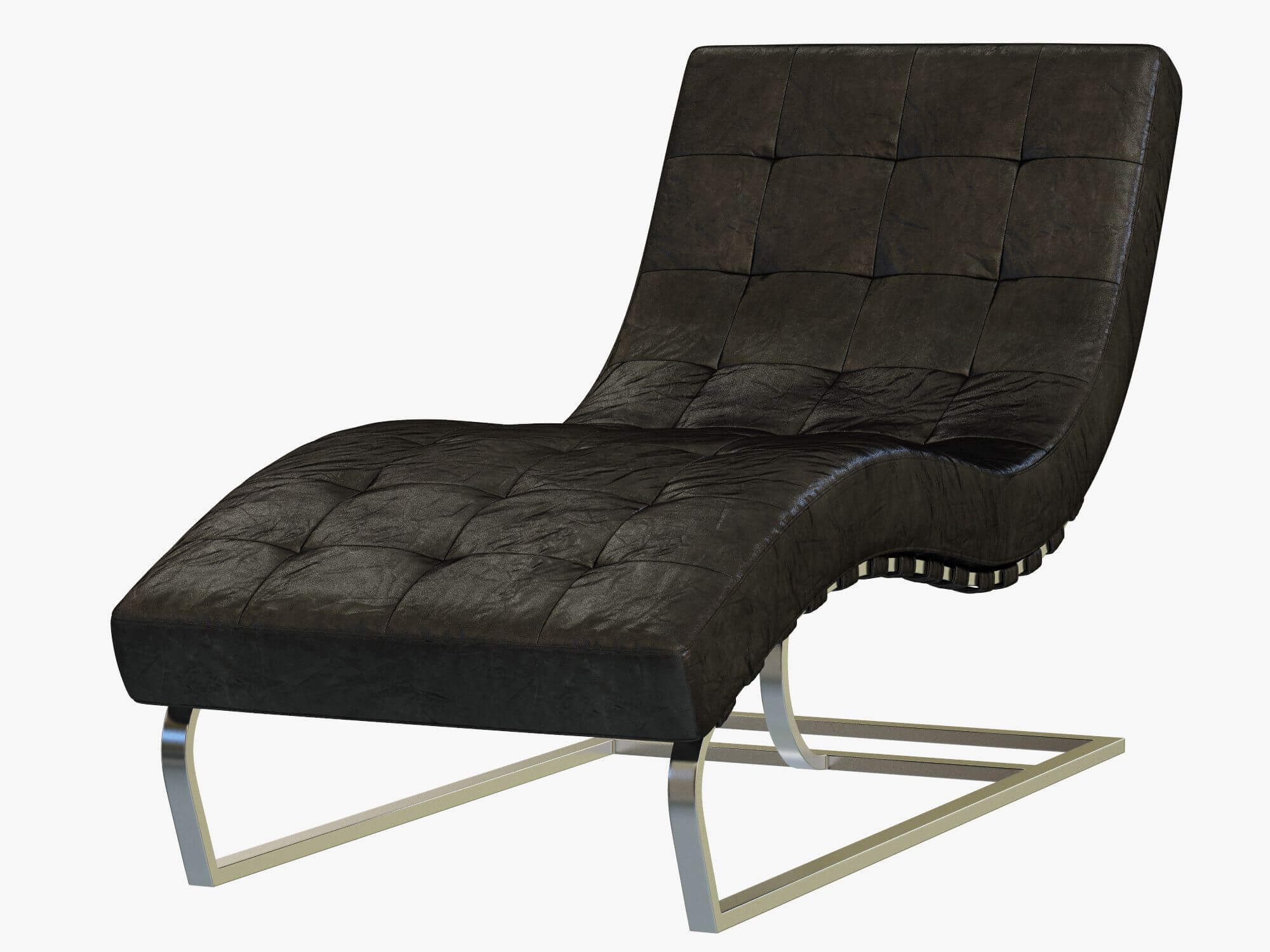 RH Modern Rossi Tufted Leather Chaise - 3D Model by zifir3d