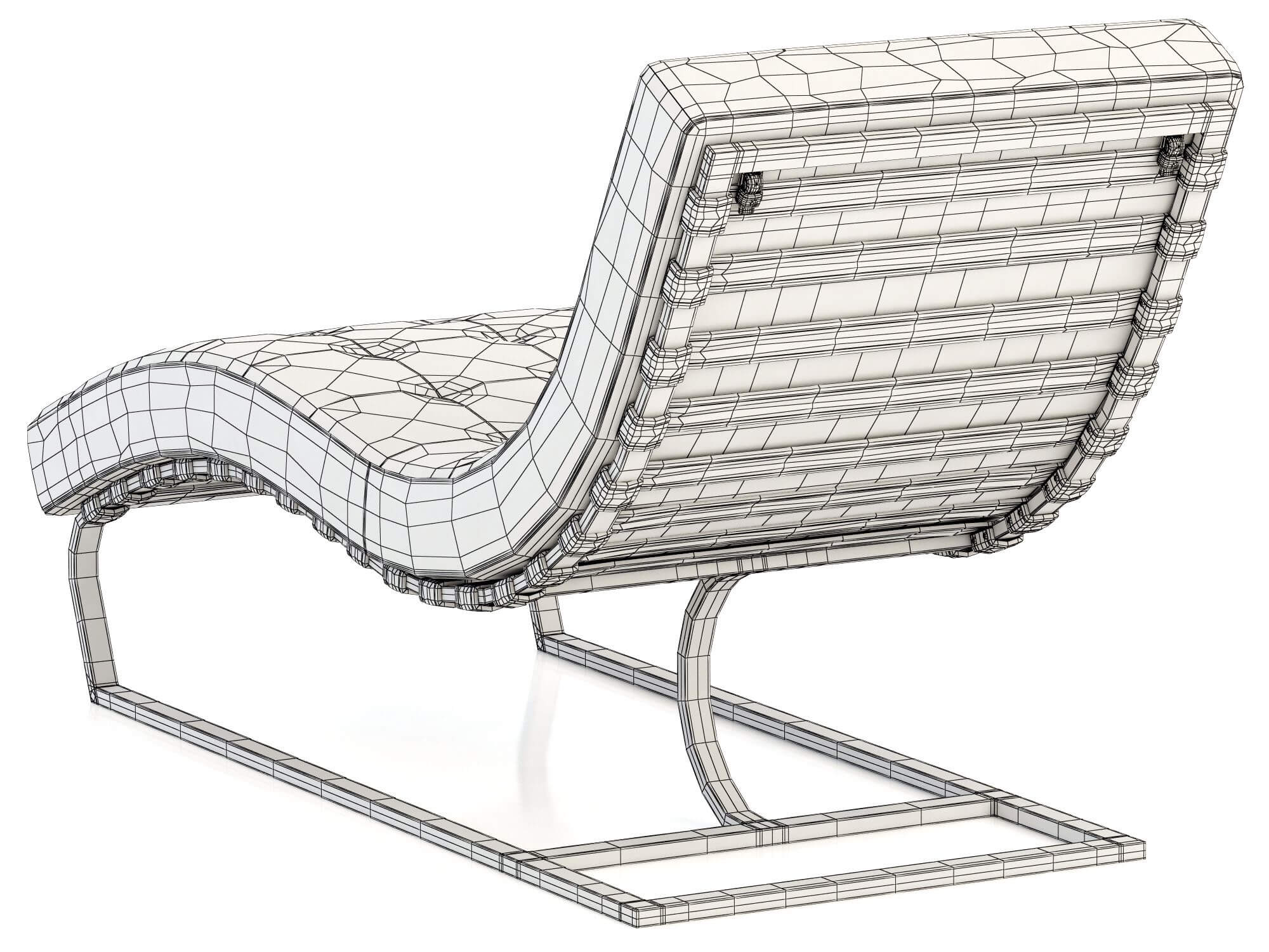 RH Modern Rossi Tufted Leather Chaise - 3D Model by zifir3d