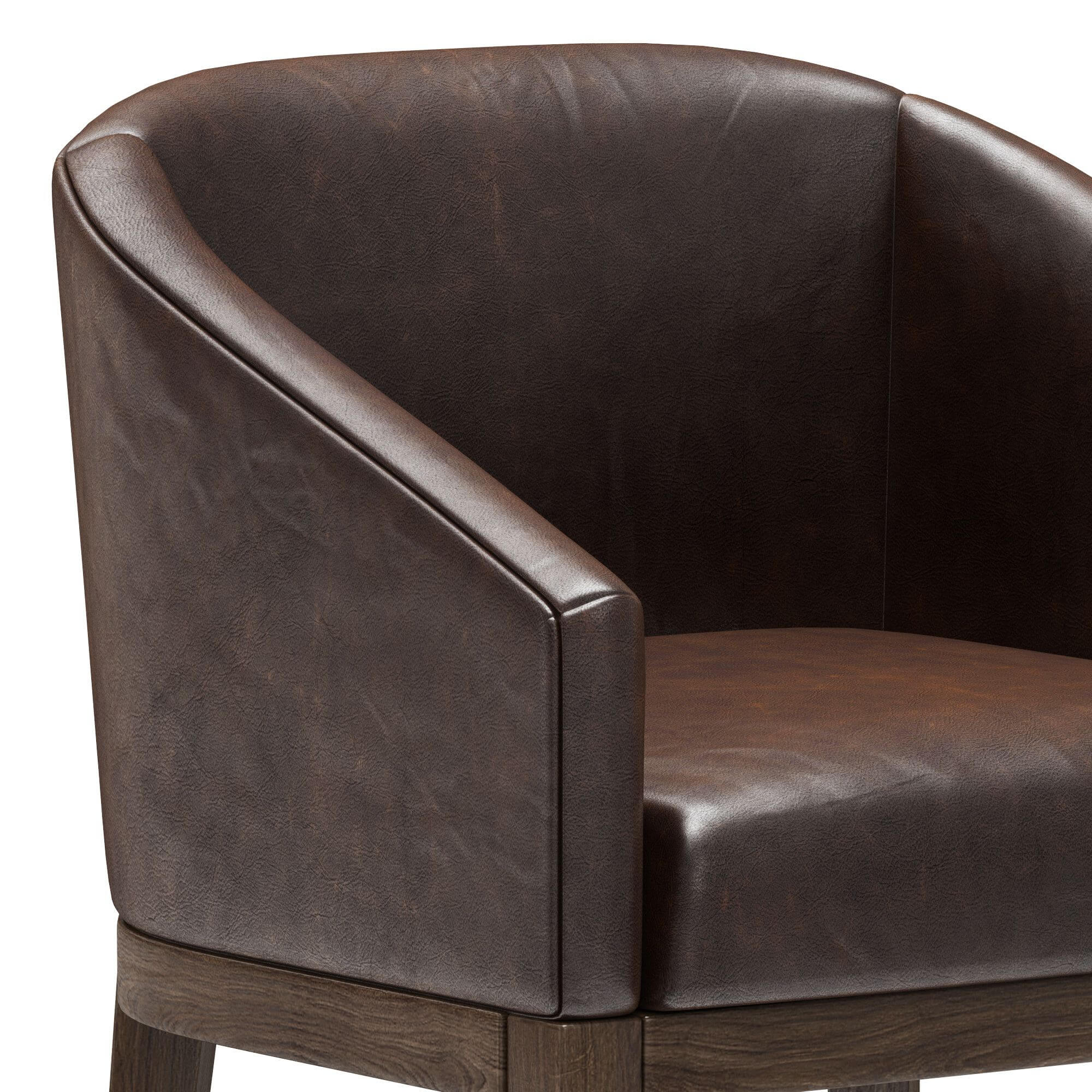 RH Morgan Barrelback Slope Leather Armchair - 3D Model by zifir3d