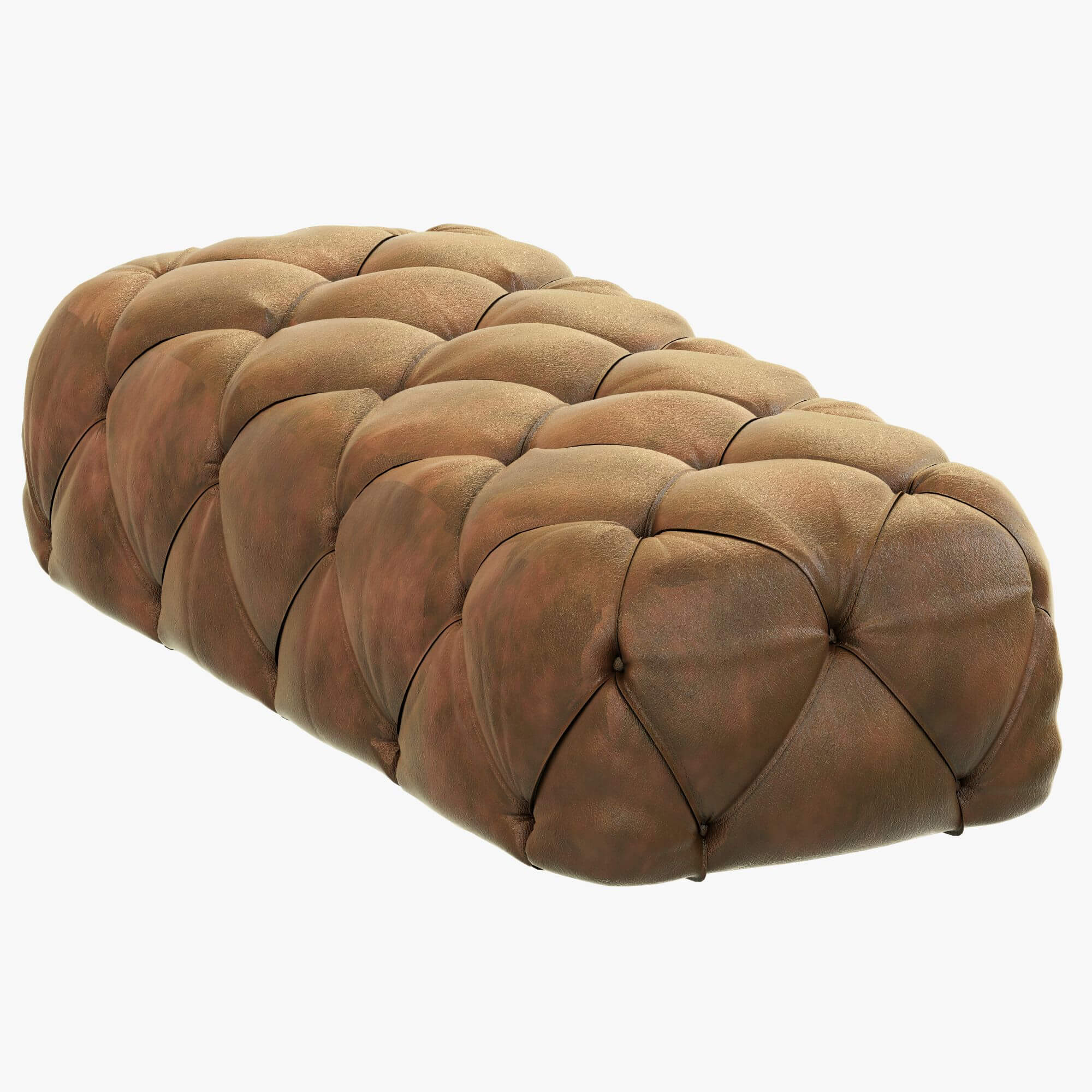 RH Soho Tufted Leather Ottoman - 3D Model by zifir3d