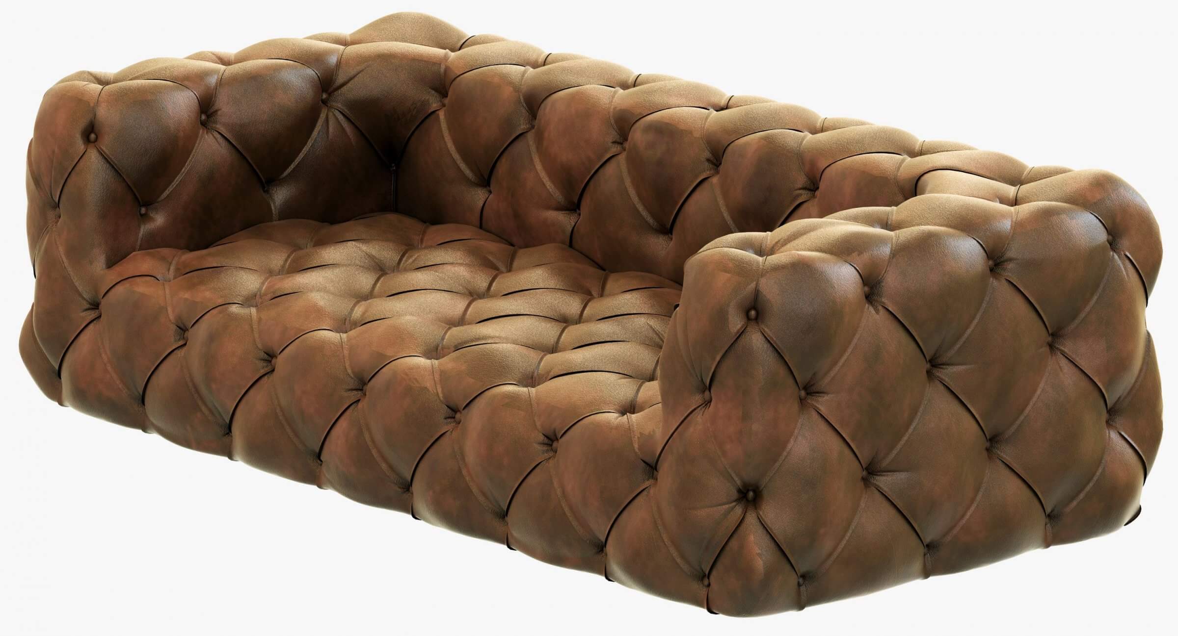 RH Soho Tufted Leather Sofa - 3D Model by zifir3d