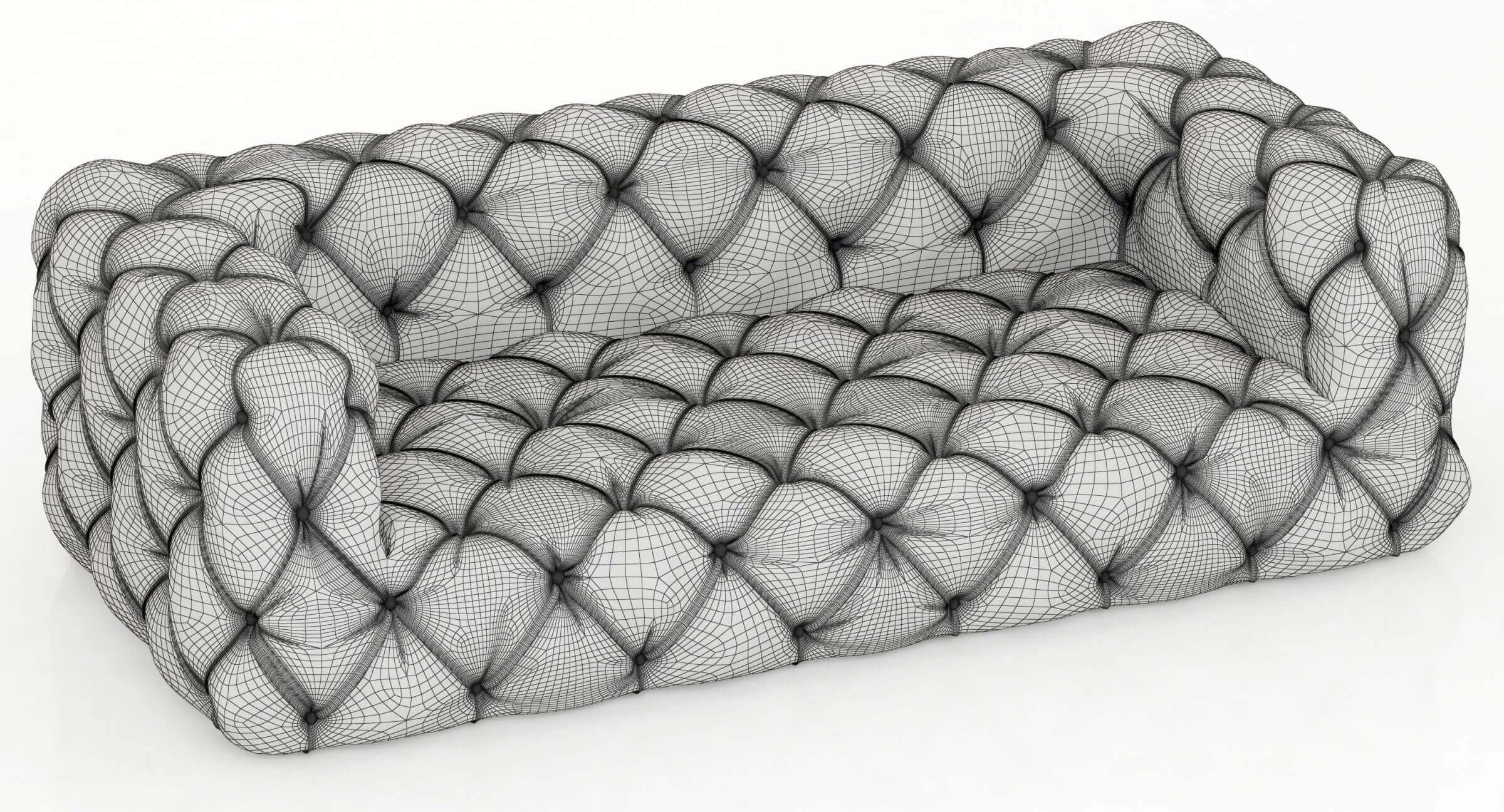 RH Soho Tufted Leather Sofa - 3D Model by zifir3d
