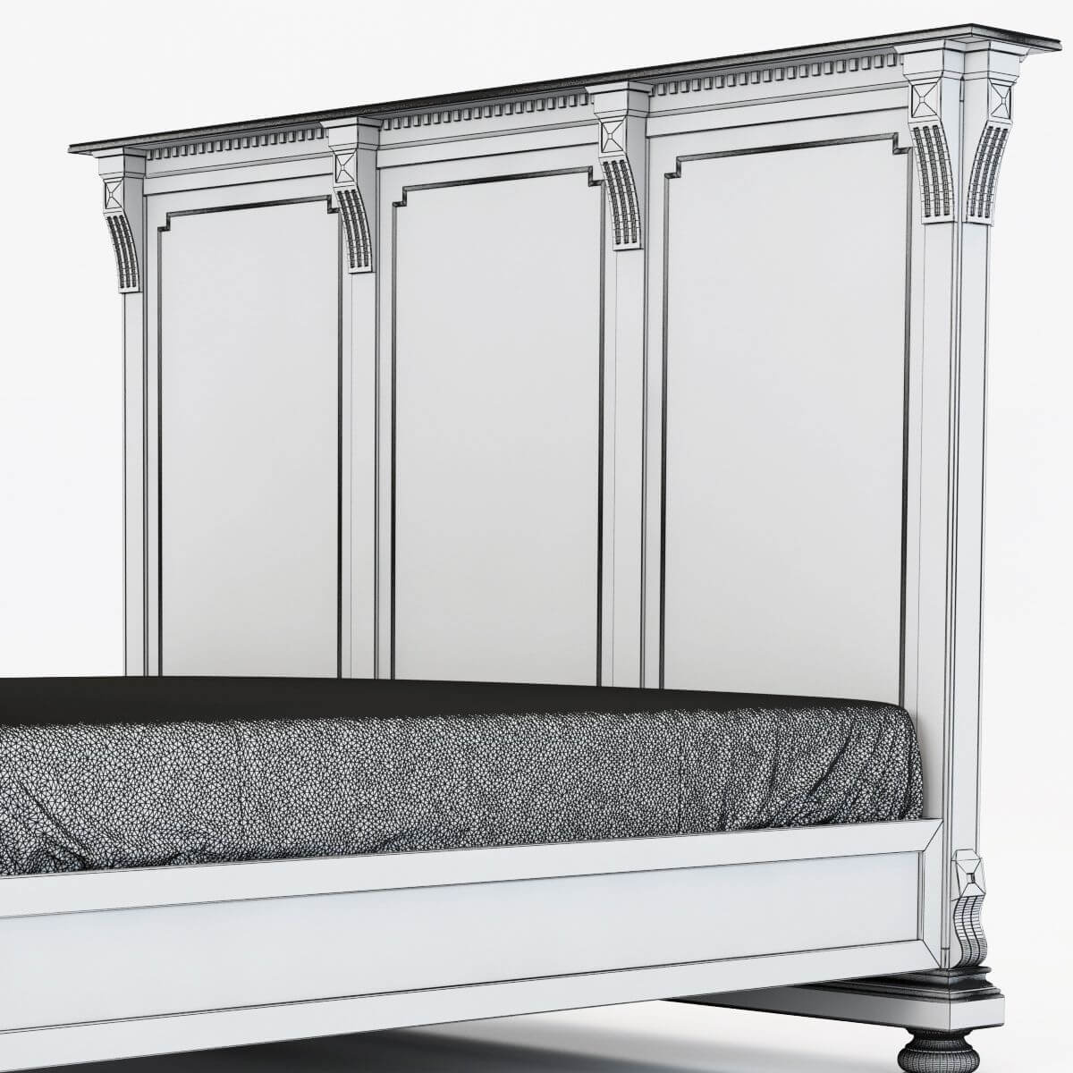 RH St James King Bed - 3D Model by zifir3d