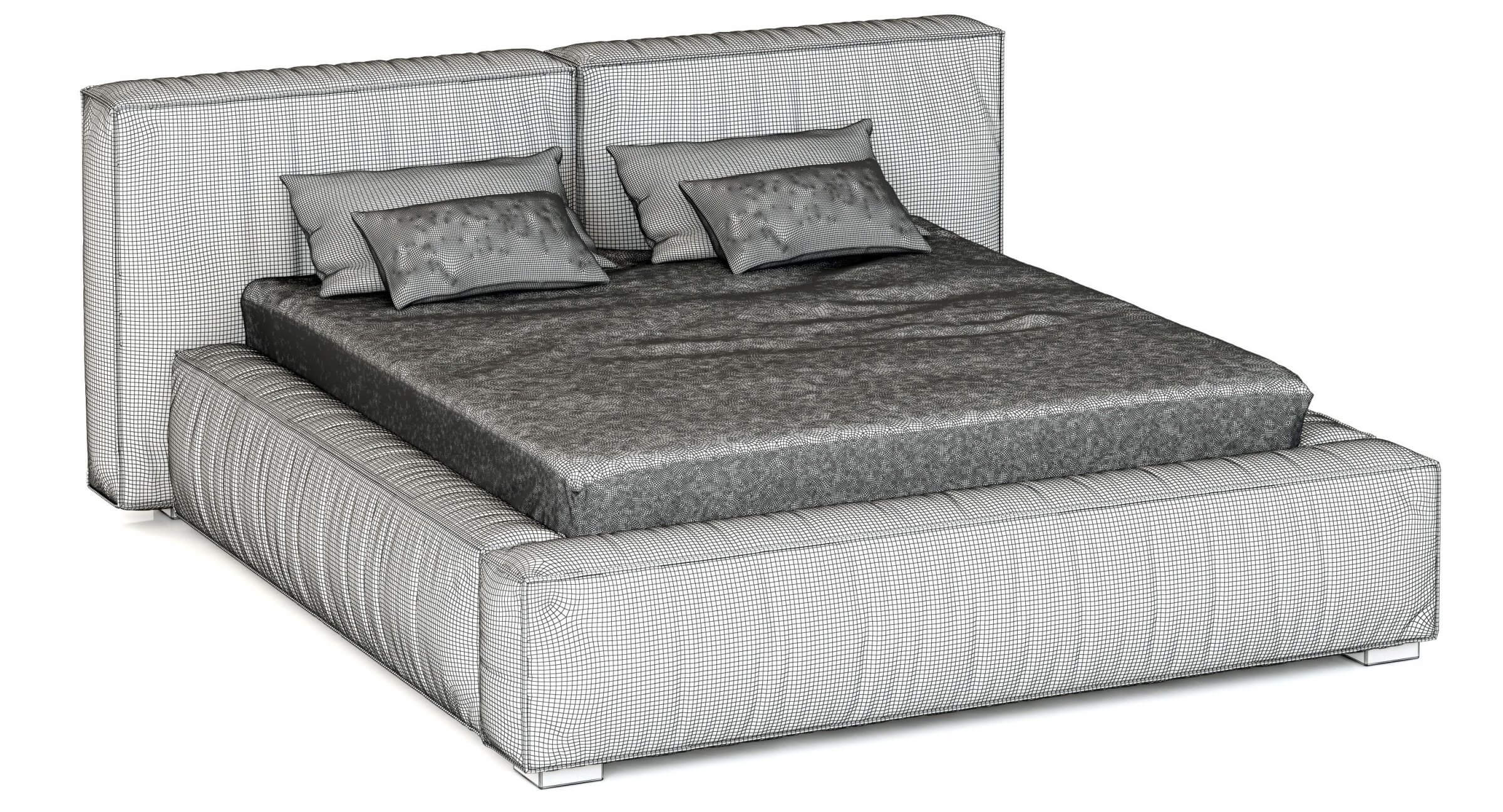 RH Teen Sona Upholstered Platform Bed - 3D Model by zifir3d
