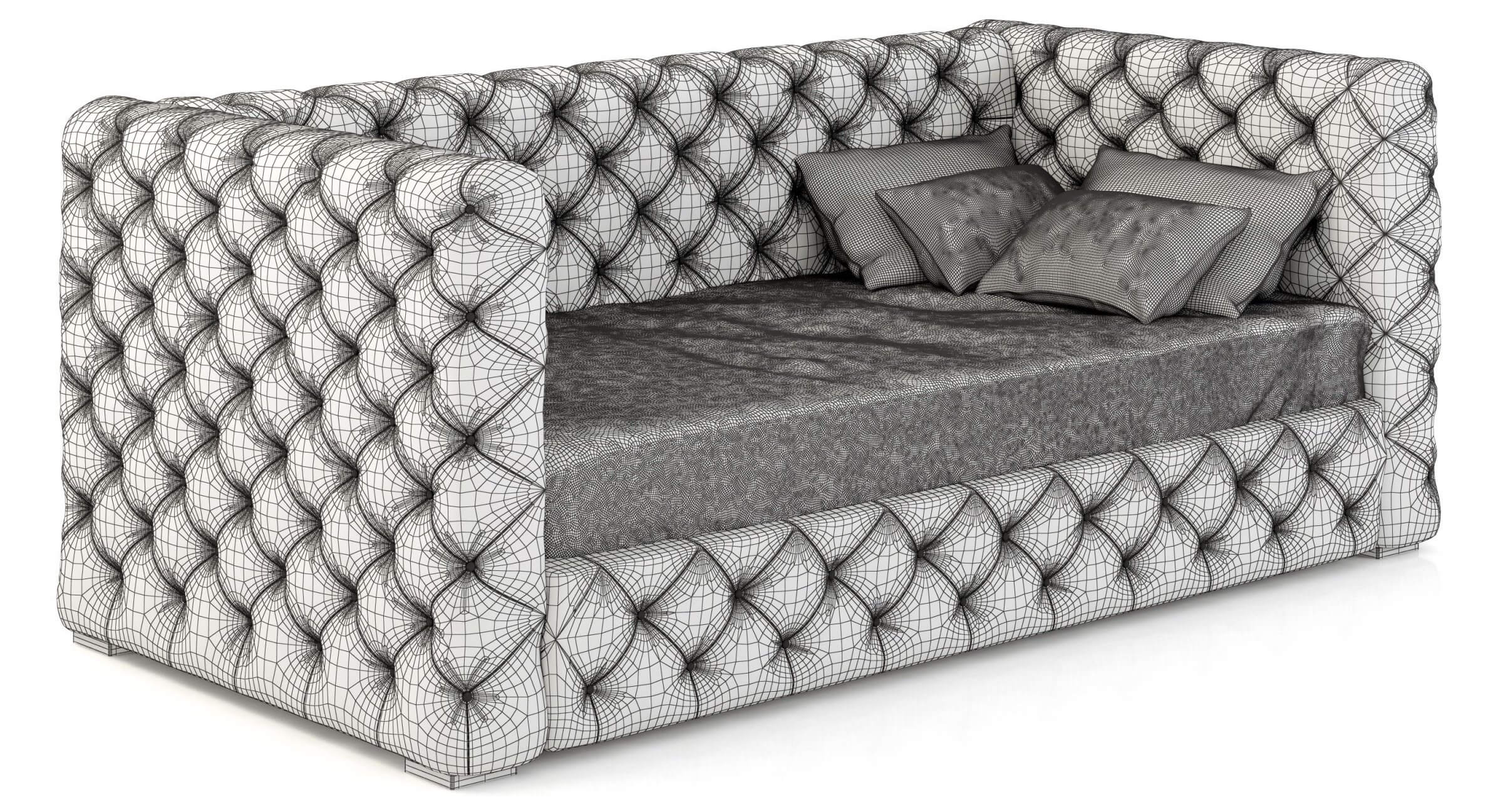 RH Tribeca Tufted Daybed - 3D Model by zifir3d
