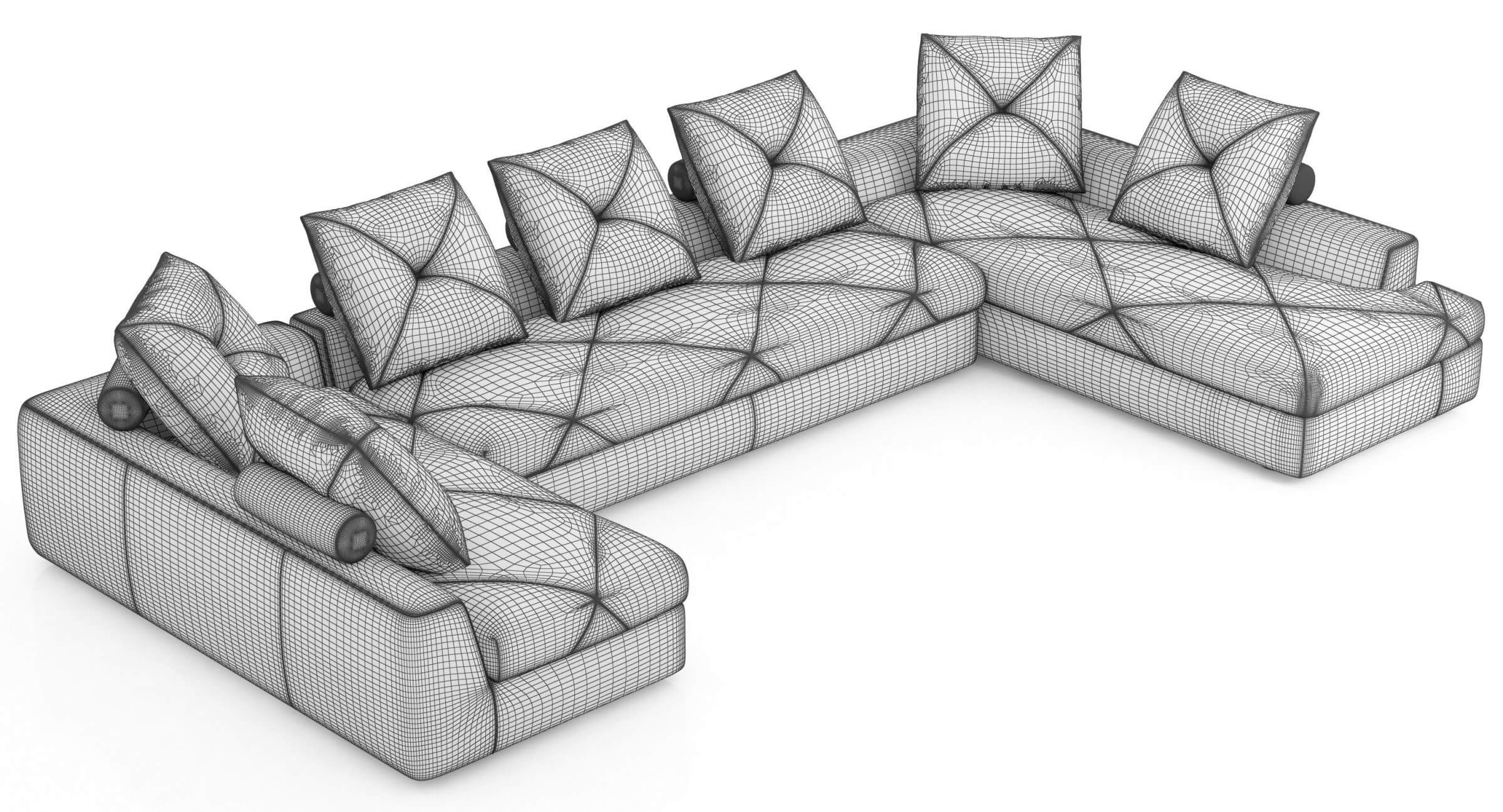 Roche Bobois Preface Modular Sofa - 3D Model by zifir3d
