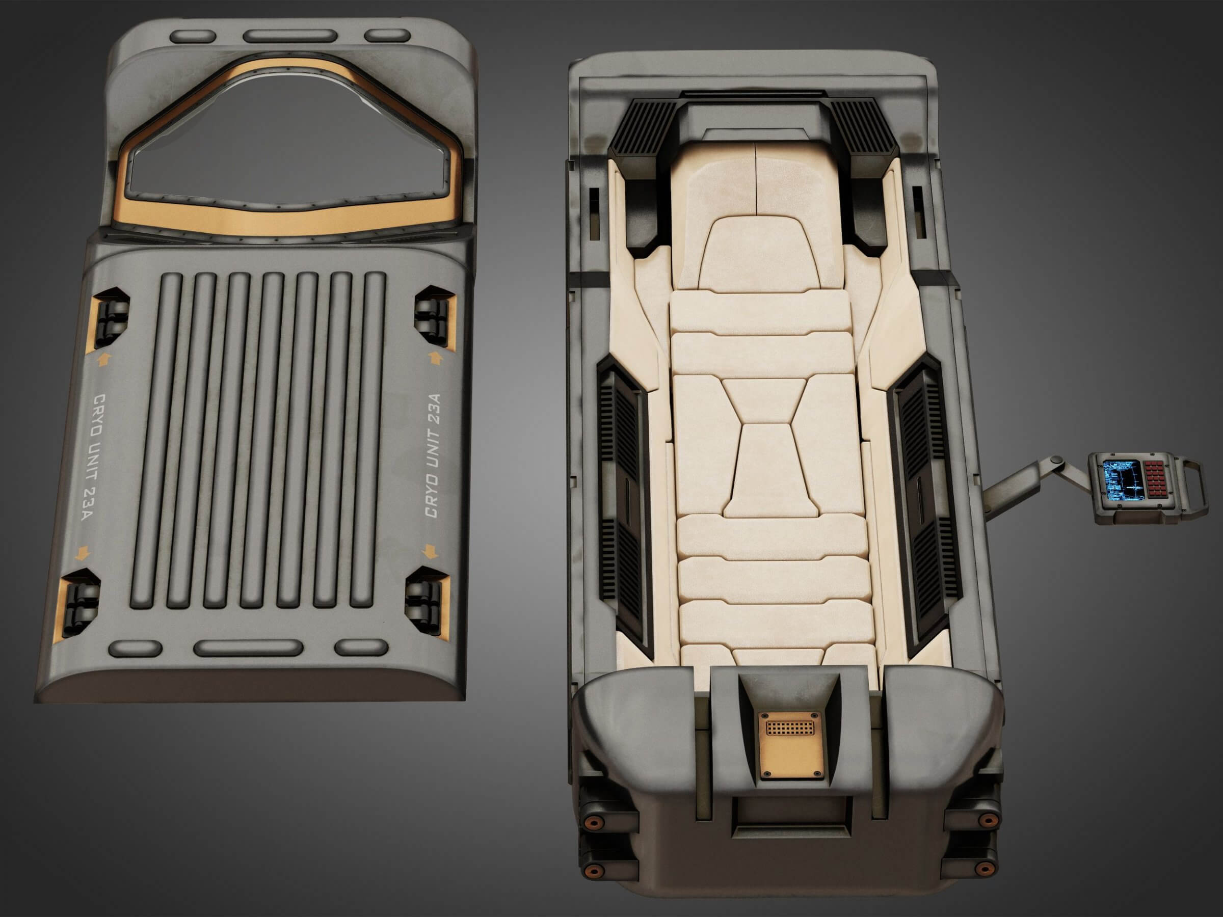 Sci-Fi Cryo Capsule 3D Model by zifir3d