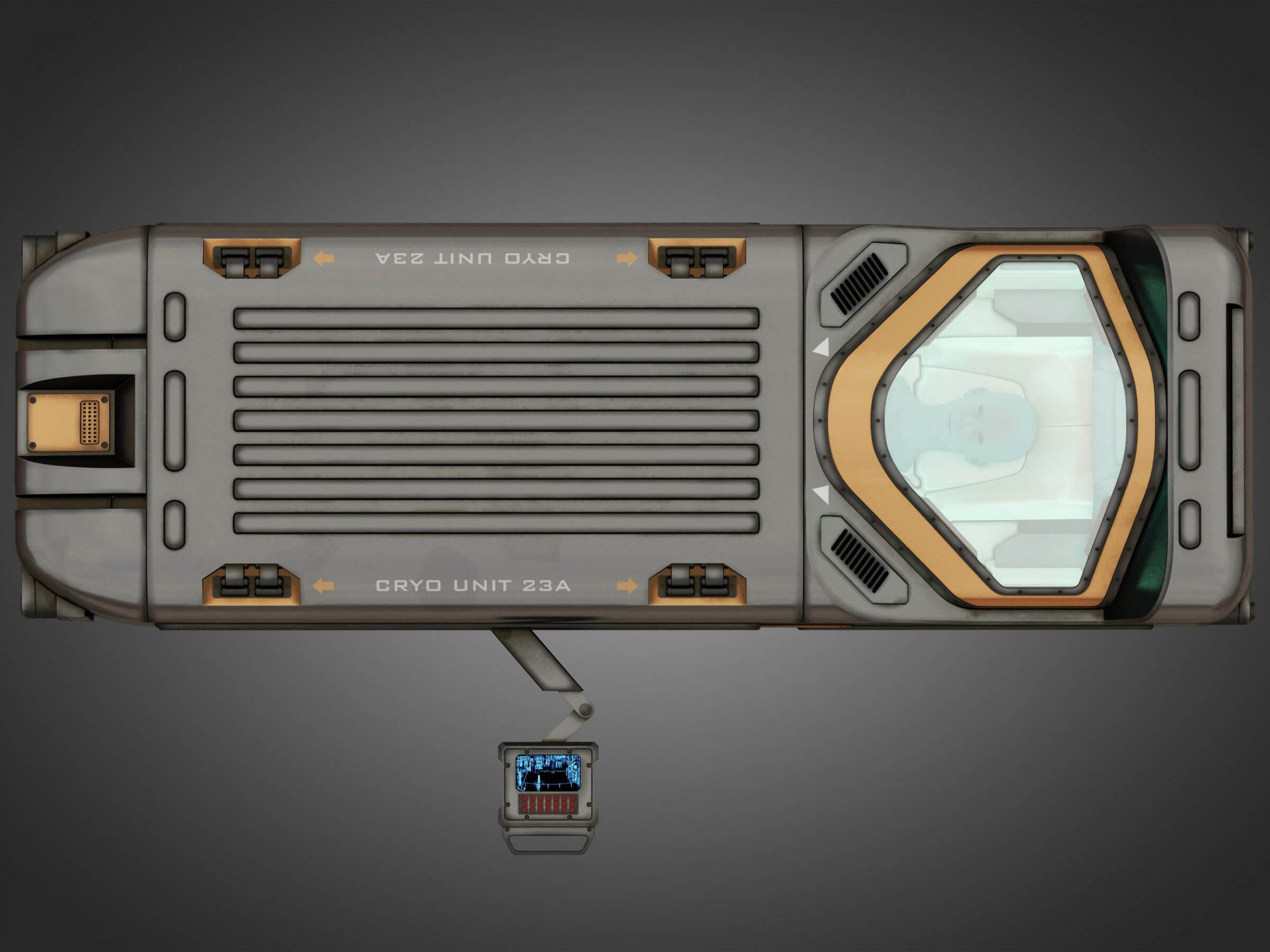 Sci-Fi Cryo Capsule 3D Model by zifir3d