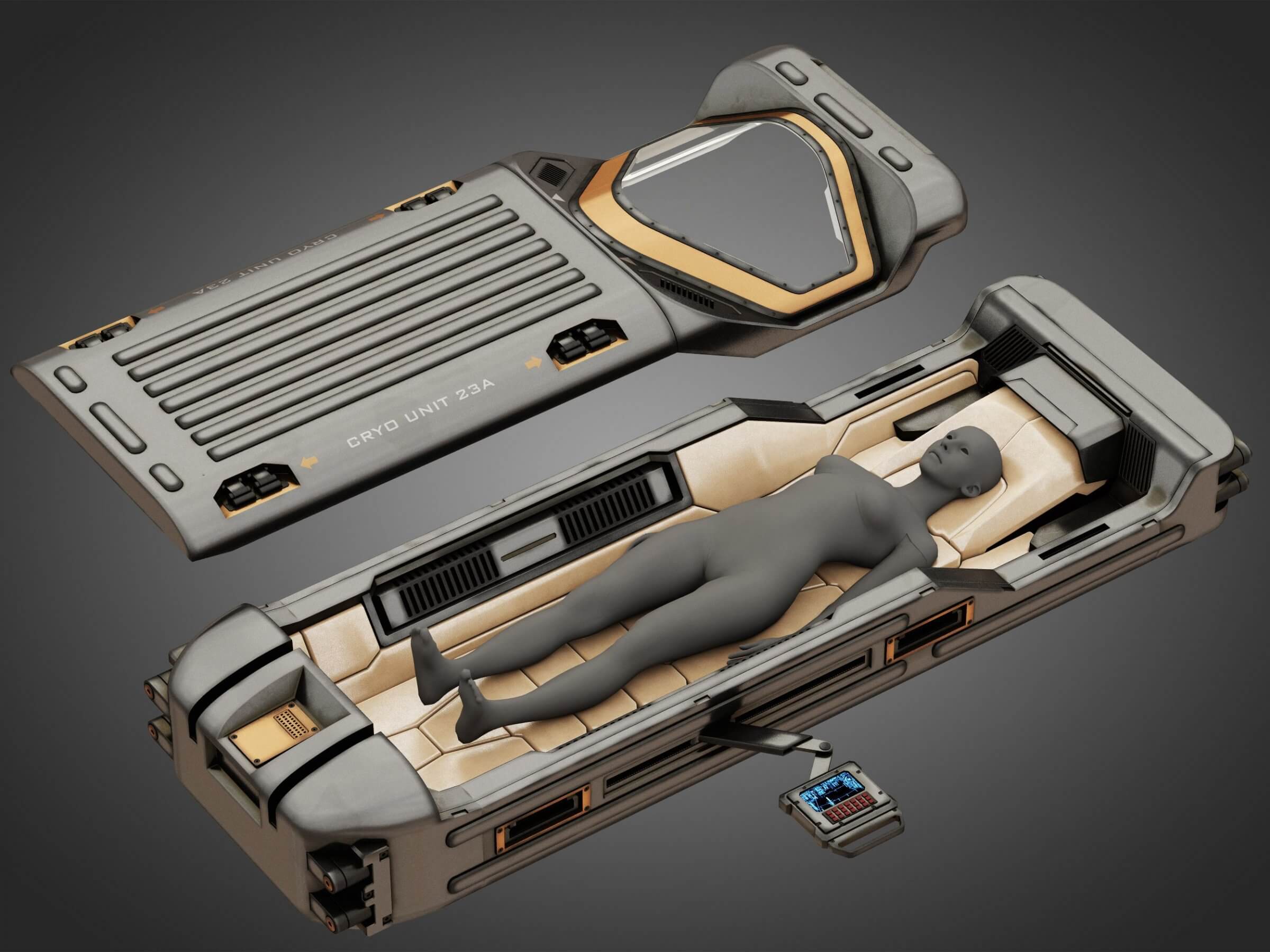 Sci-Fi Cryo Capsule 3D Model by zifir3d