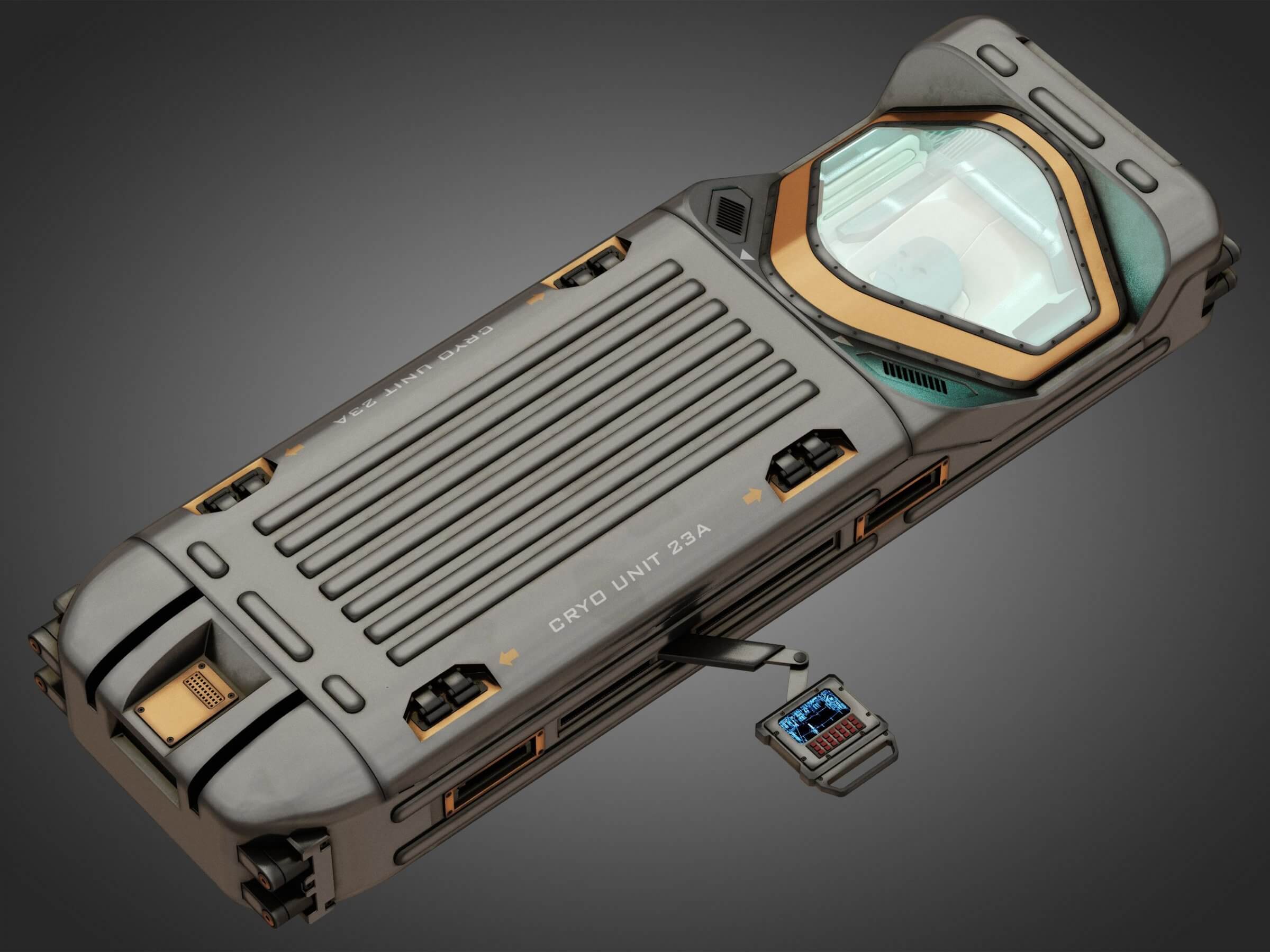 Sci-Fi Cryo Capsule 3D Model by zifir3d